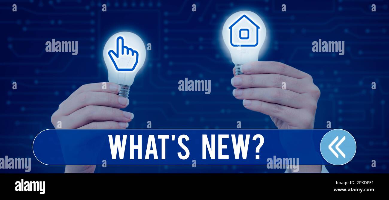 Inspiration showing sign What's New, Internet Concept Asking about ...