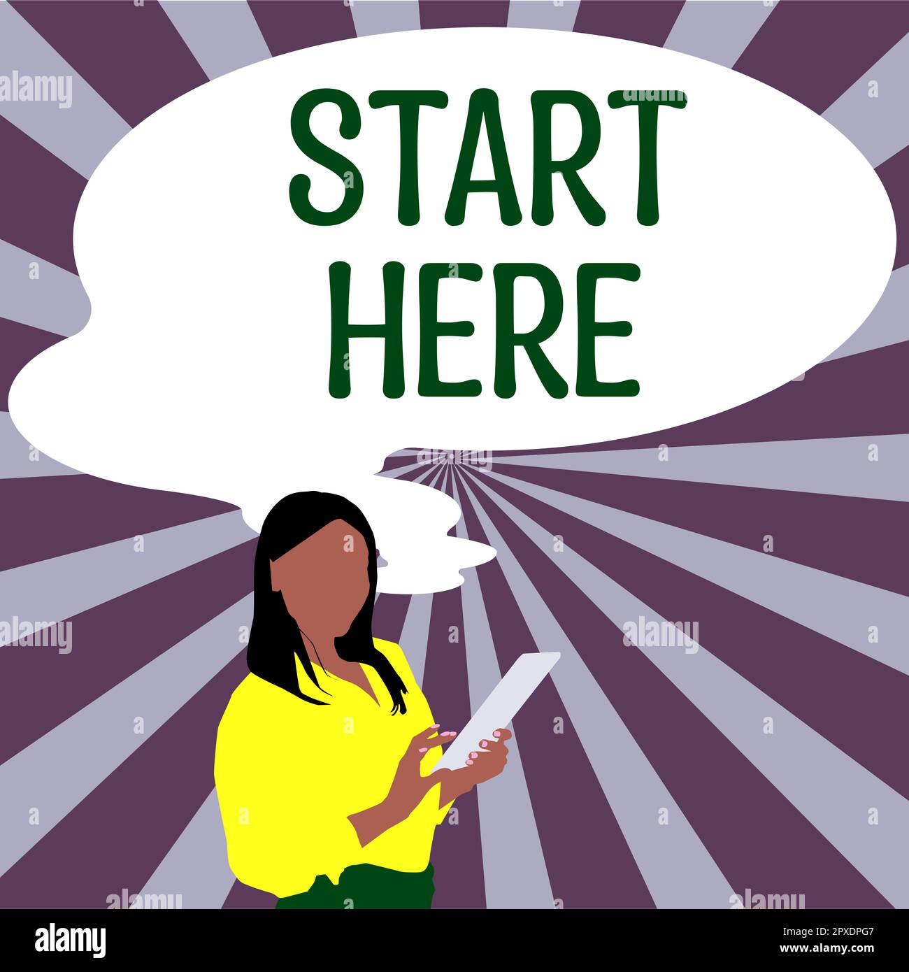 Conceptual caption Start Here, Business showcase telling someone this ... Conceptual caption Start Here, Business showcase telling someone this ...
