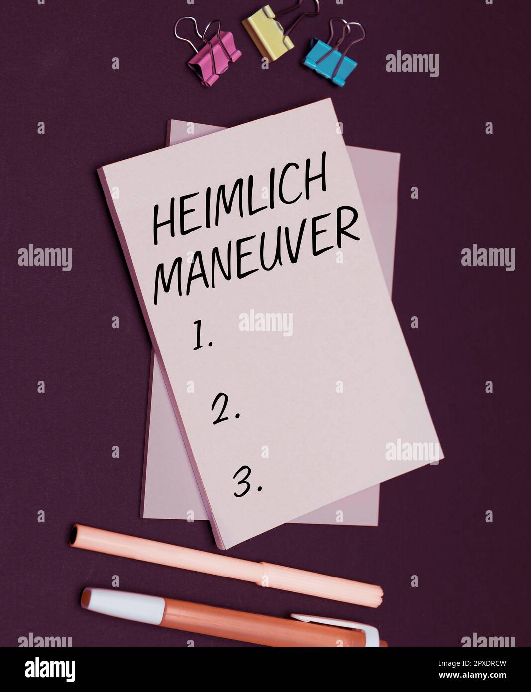 Conceptual display Heimlich Maneuver, Word Written on application of ...