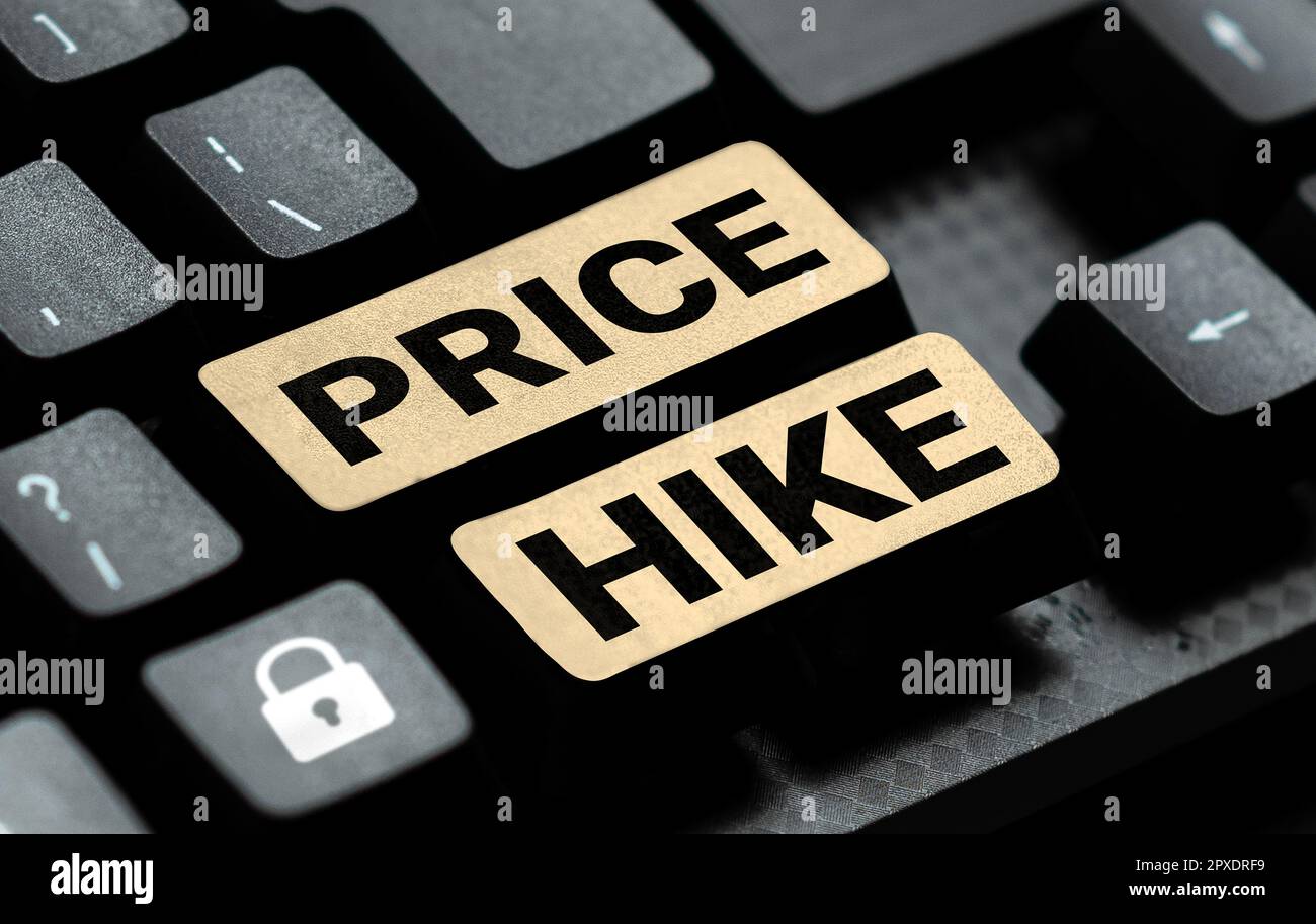 Writing displaying text Price Hike, Business showcase sum of values ... Writing displaying text Price Hike, Business showcase sum of values ...