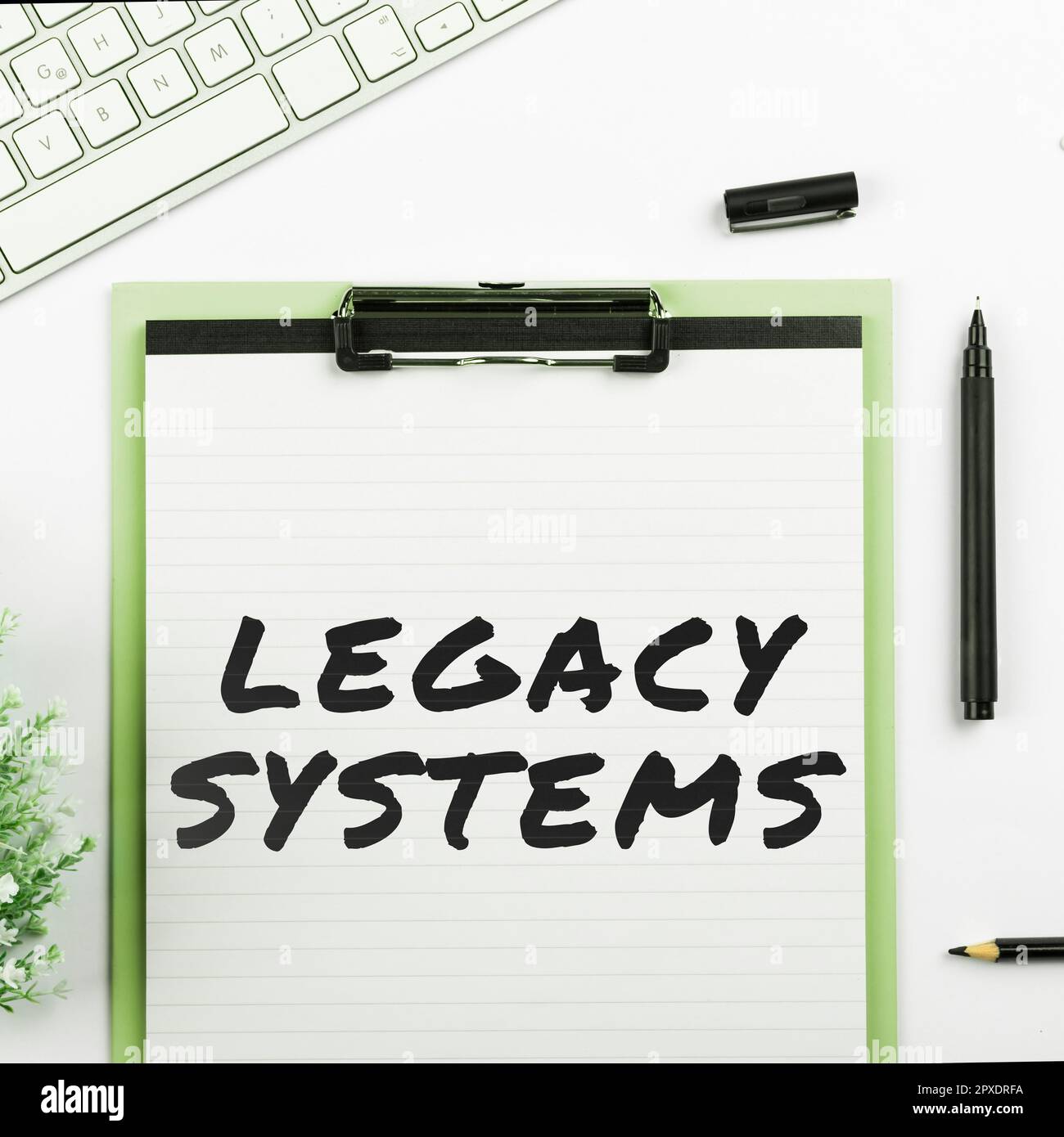 Text caption presenting Legacy Systems, Concept meaning old method ...