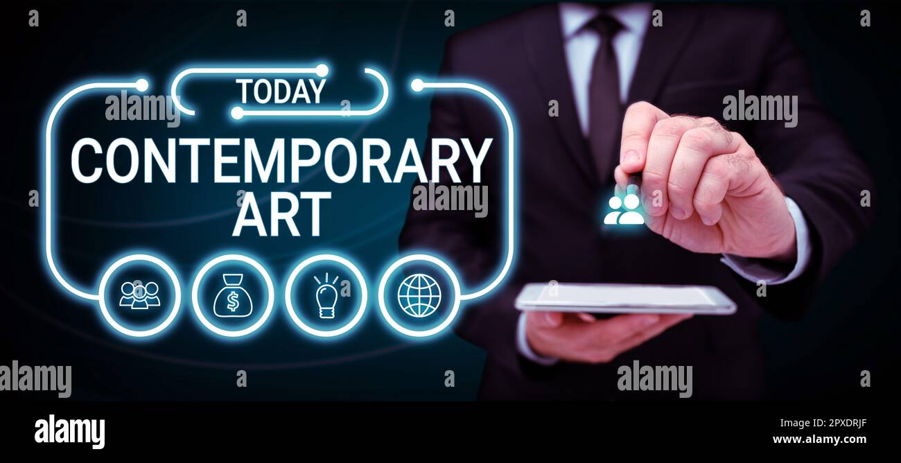 Inspiration showing sign Contemporary Art, Word Written on made today ...