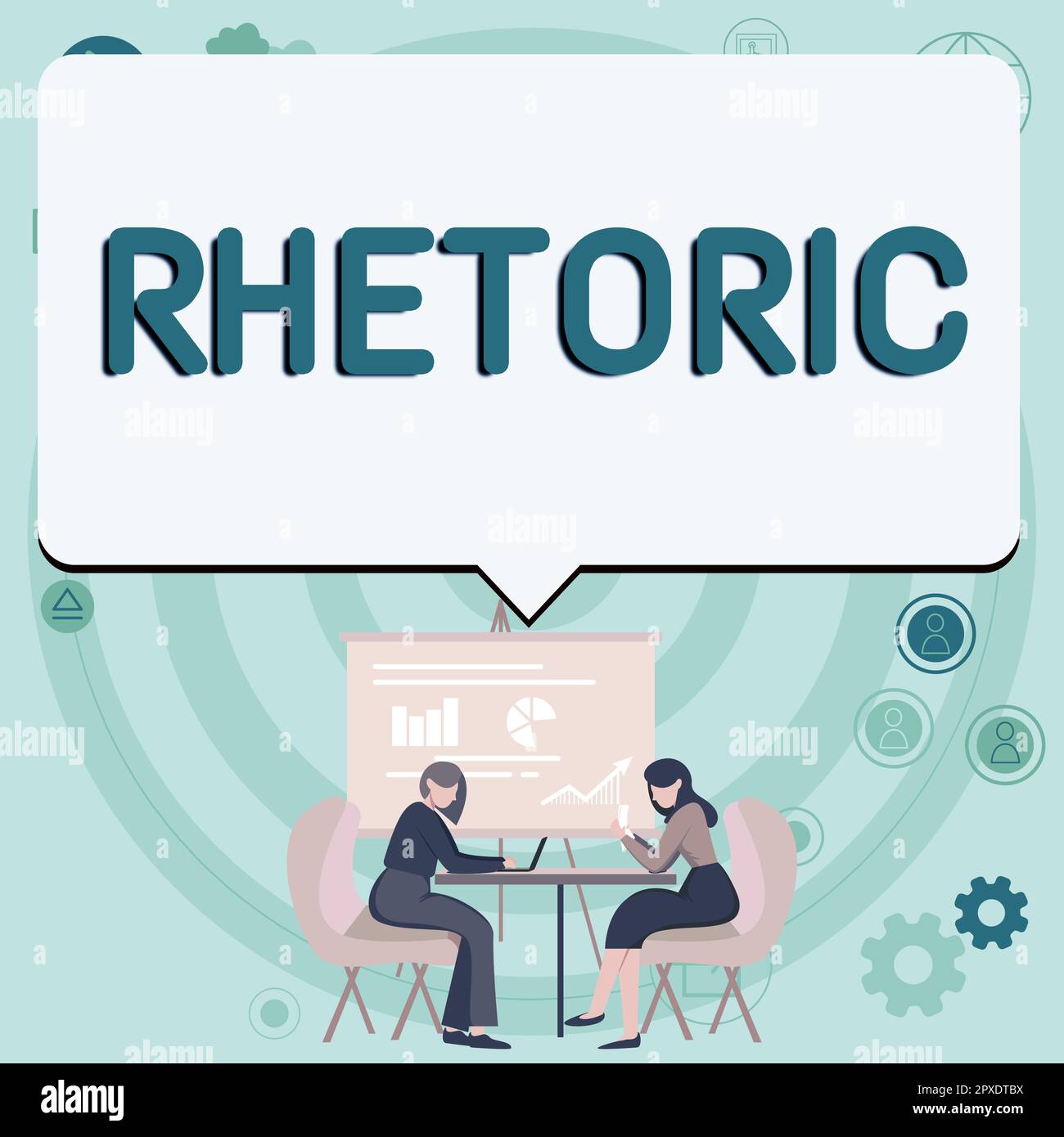 Handwriting text Rhetoric, Word Written on study of writing or speaking as mean of communication ...