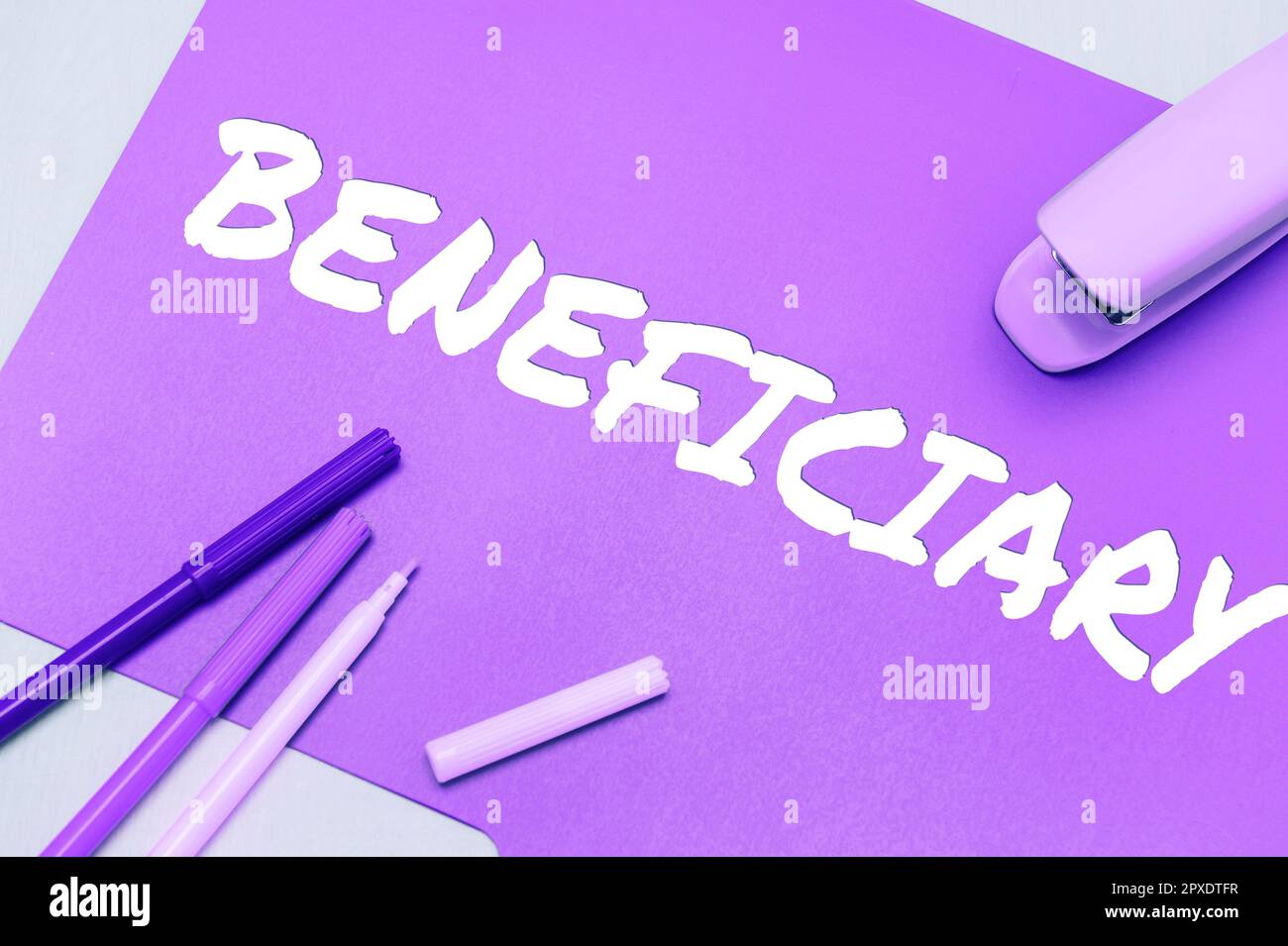 Sign displaying Beneficiary, Word Written on a person or thing that ...