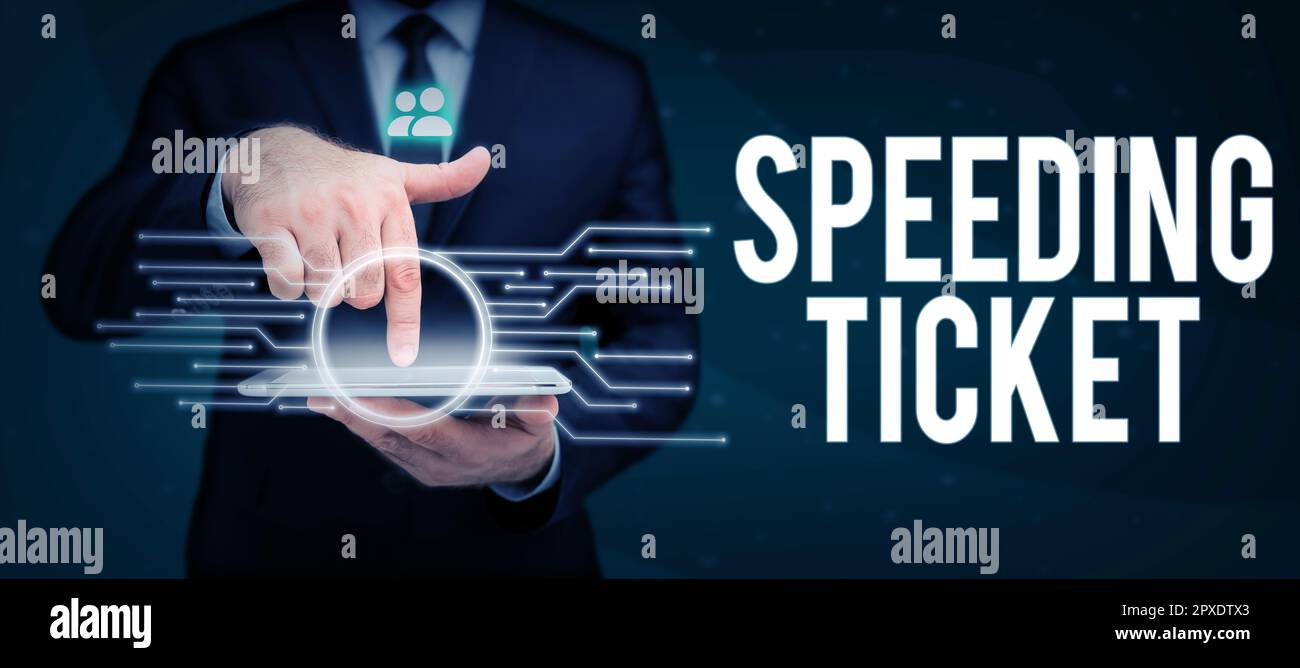 Conceptual caption Speeding Ticket, Word Written on psychological test ...