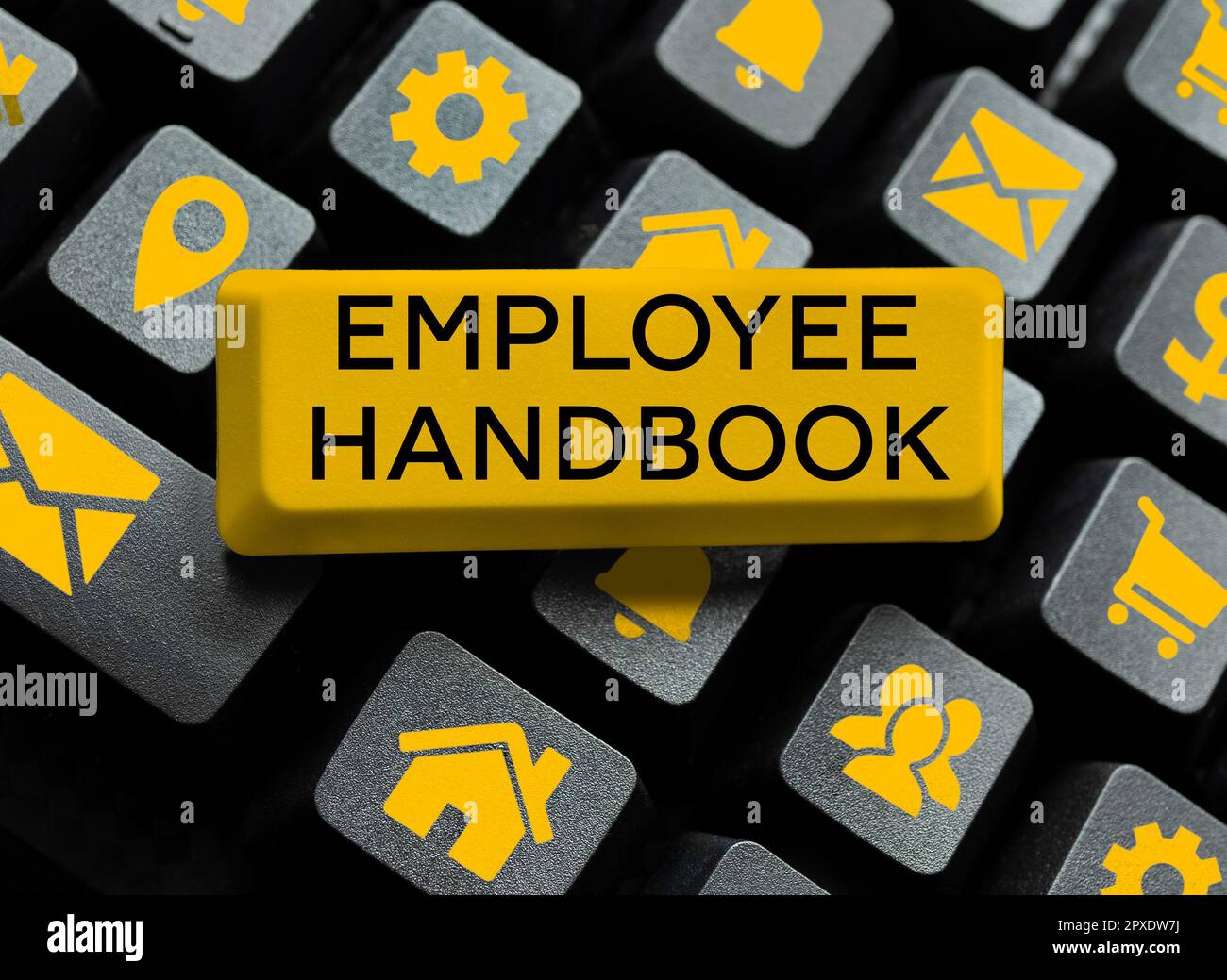 Conceptual Caption Employee Handbook Word Written On Document That Contains An Operating