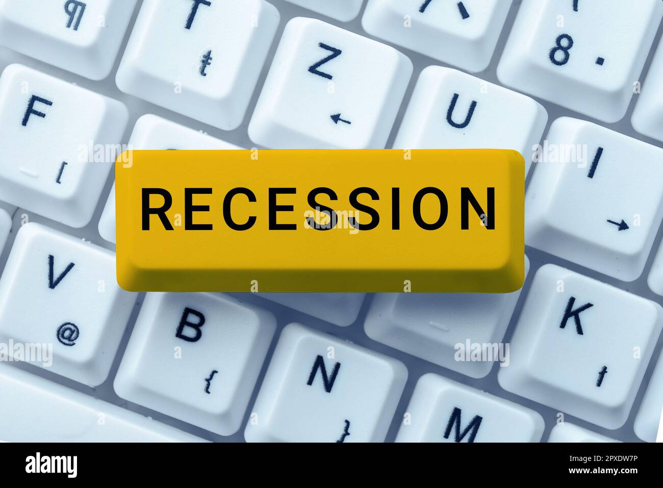 Conceptual caption Recession, Business approach the process of progressive decrease in growing ...