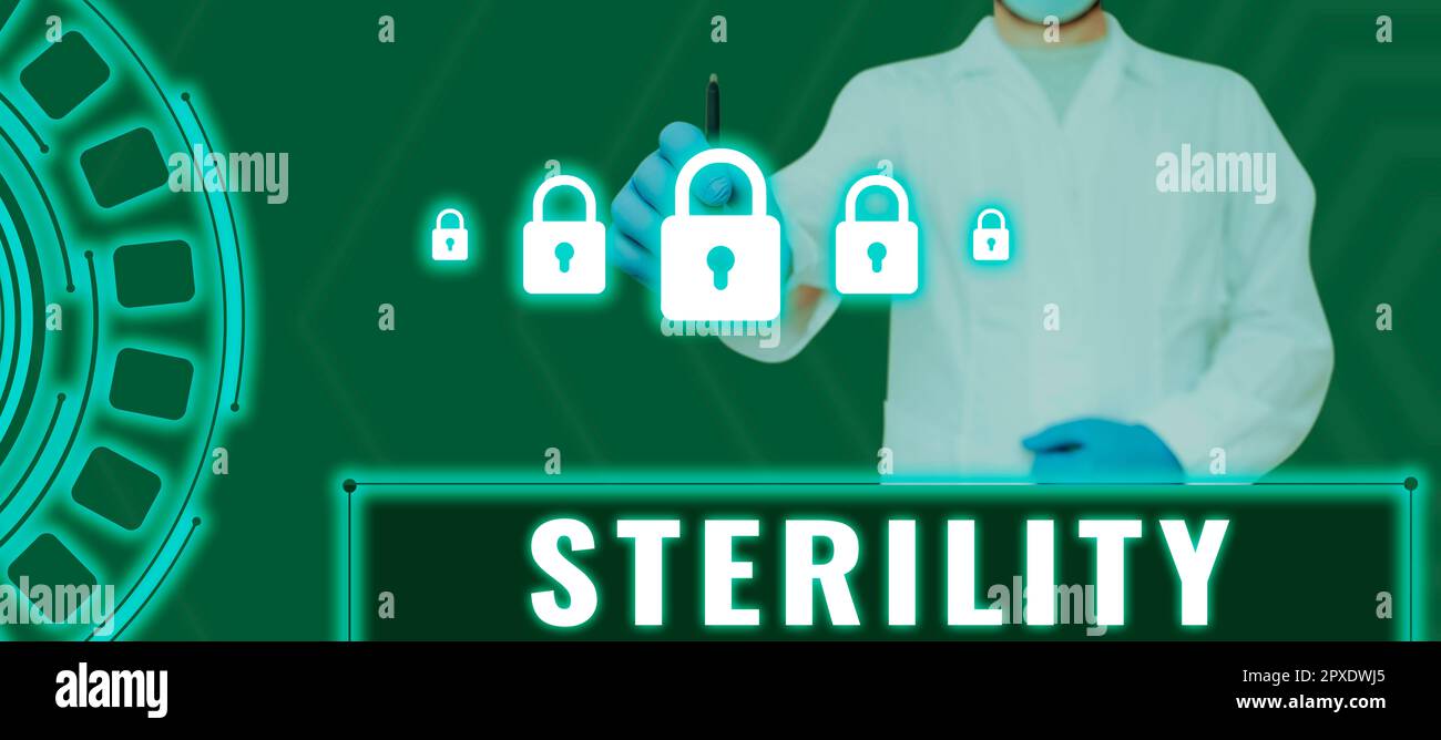 Conceptual caption Sterility, Concept meaning a condition of being free ...