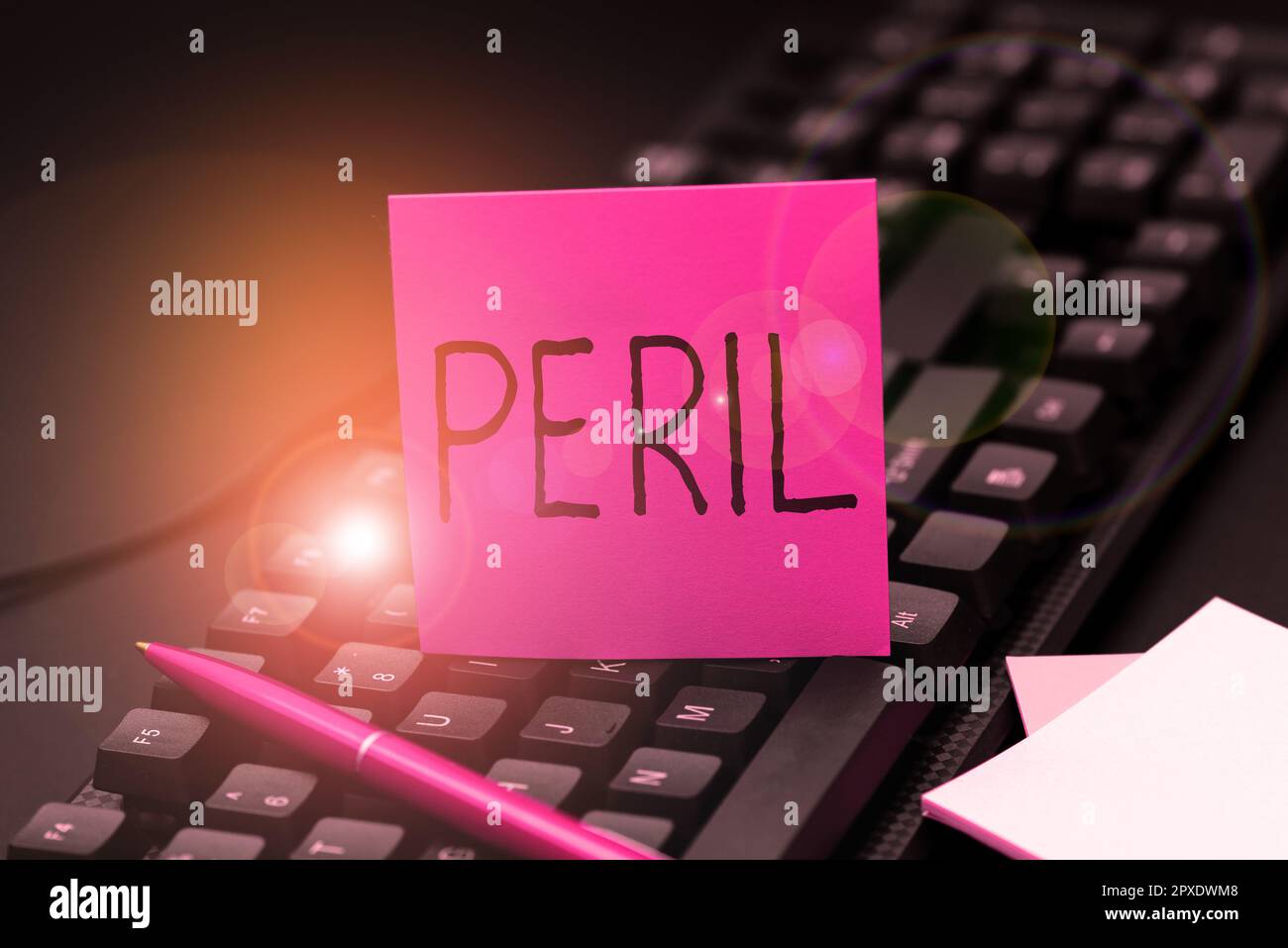 Conceptual caption Peril, Word for indicates something extremely ...