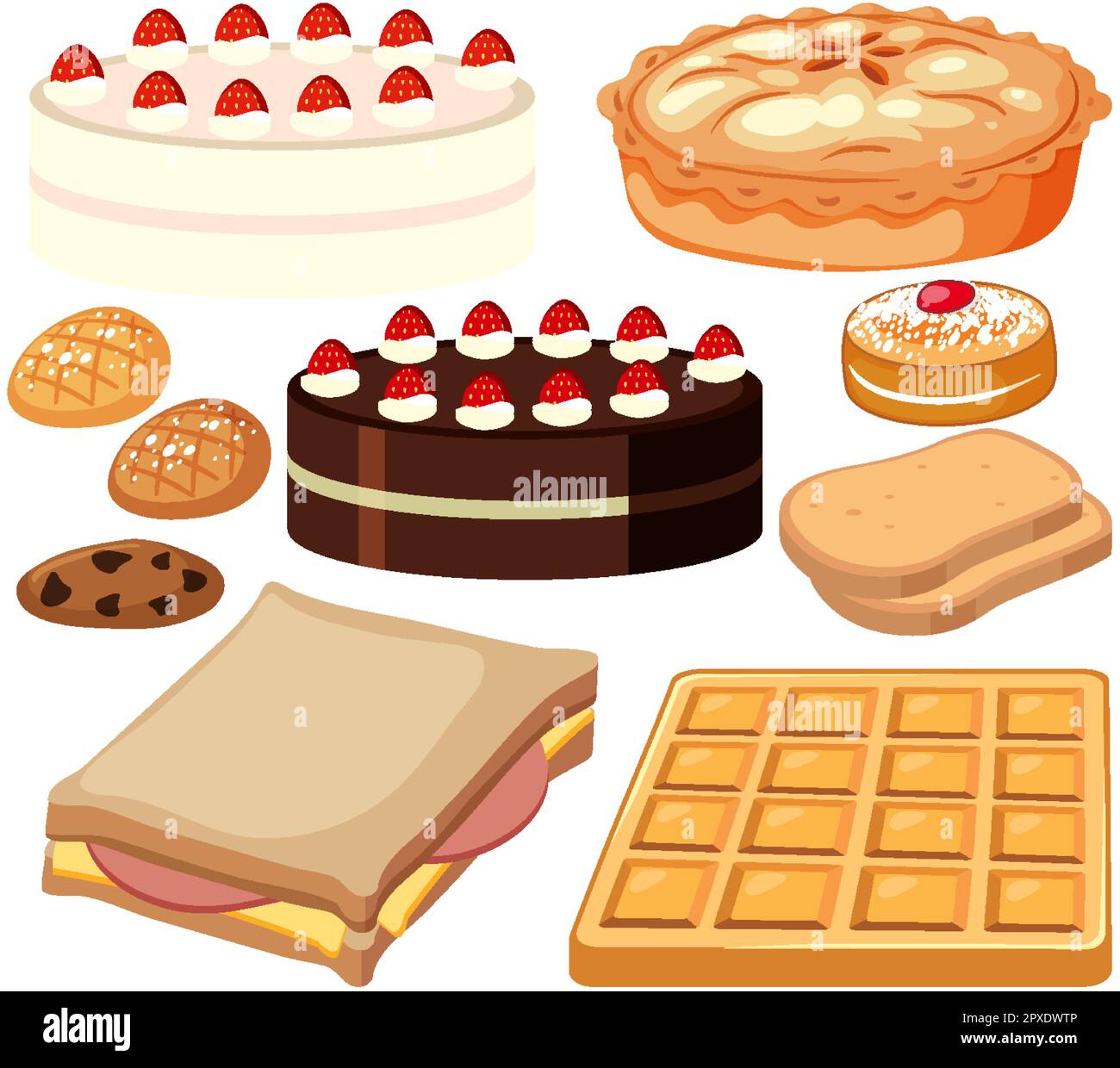 Set of food cartoon isolated illustration Stock Vector Image & Art - Alamy
