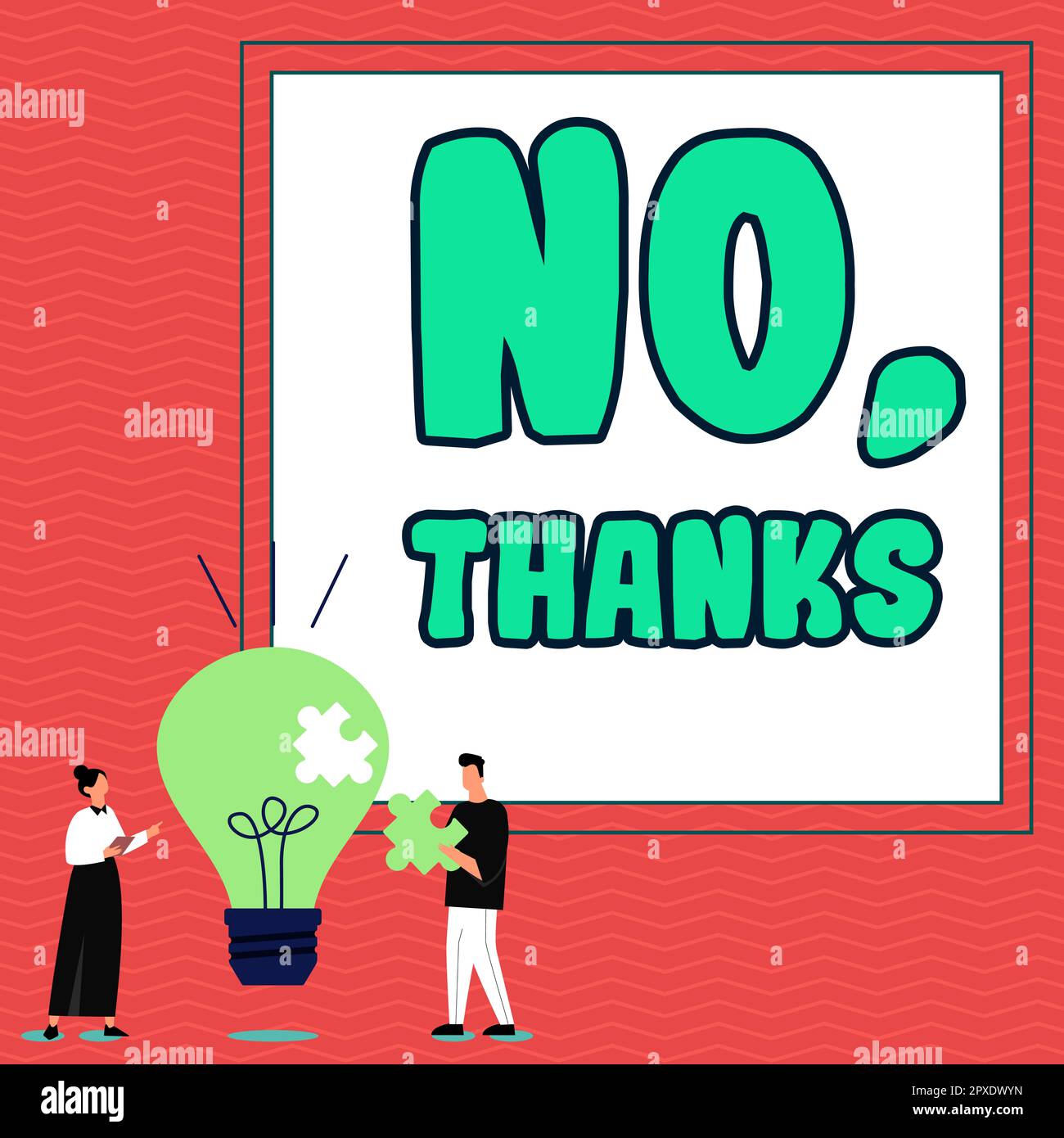 Text sign showing No, Thanks, Word for Answering question using these ...