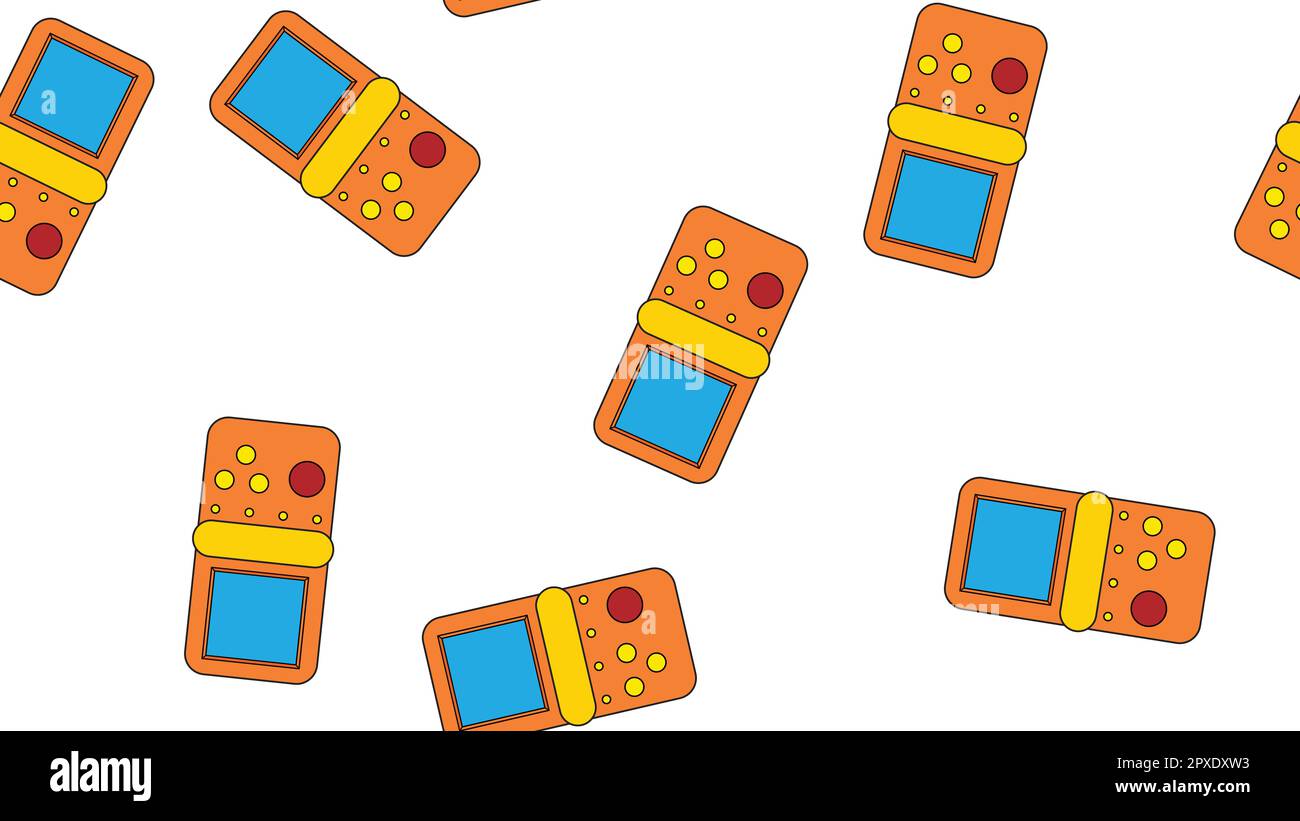 Seamless pattern endless with handheld game consoles, electronic toys ...