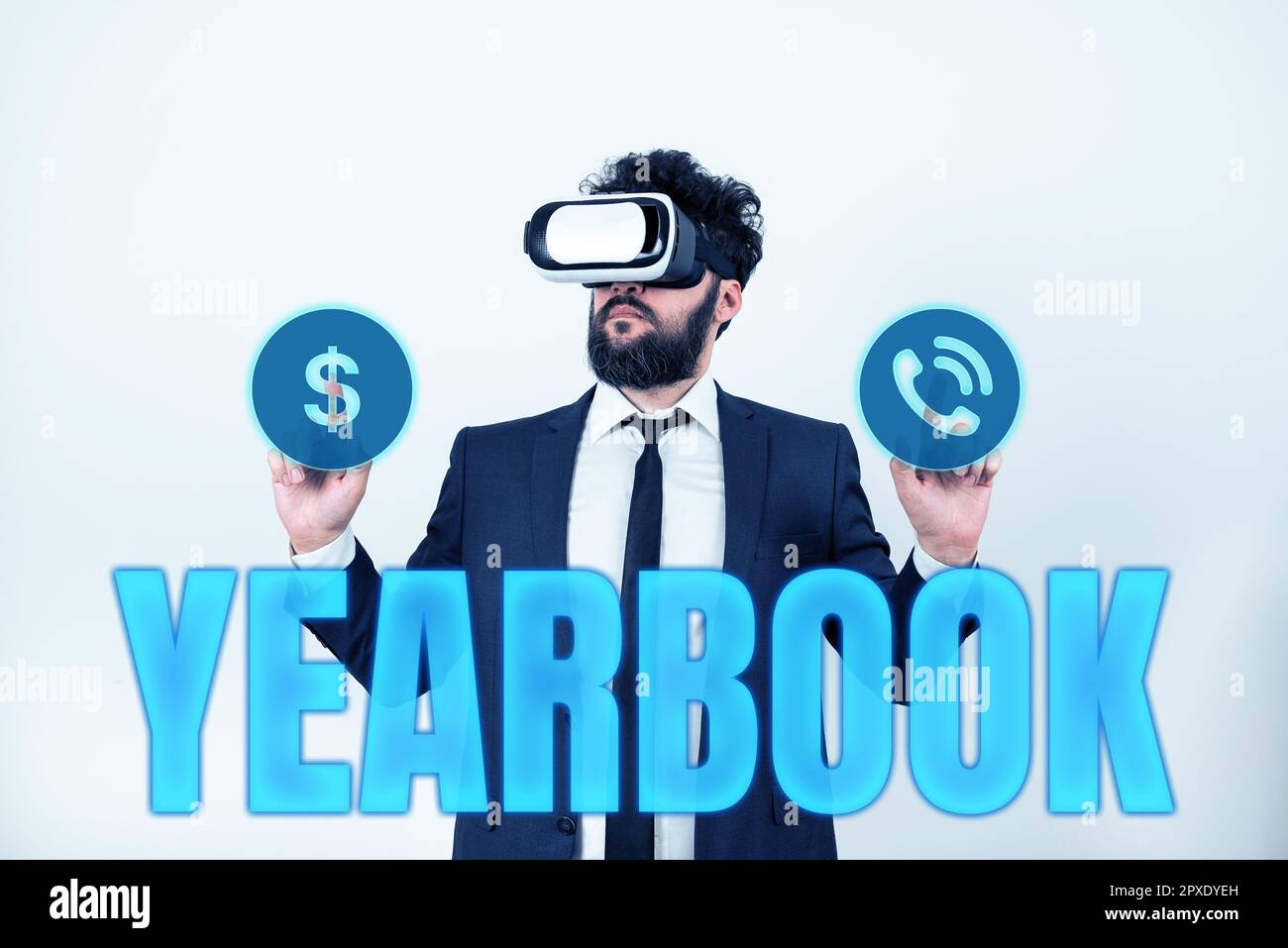 Hand writing sign Yearbook, Word for publication compiled by graduating ...