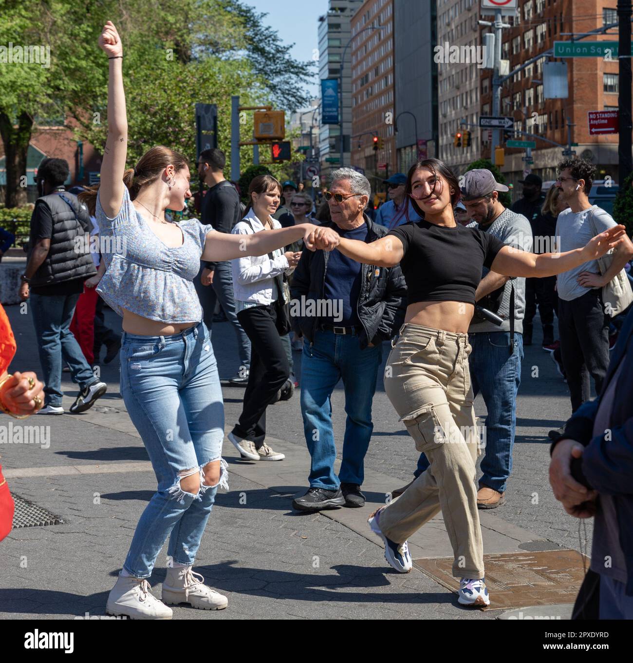 The people celebrating the Earth Day Rave Revolution in Union Square ...