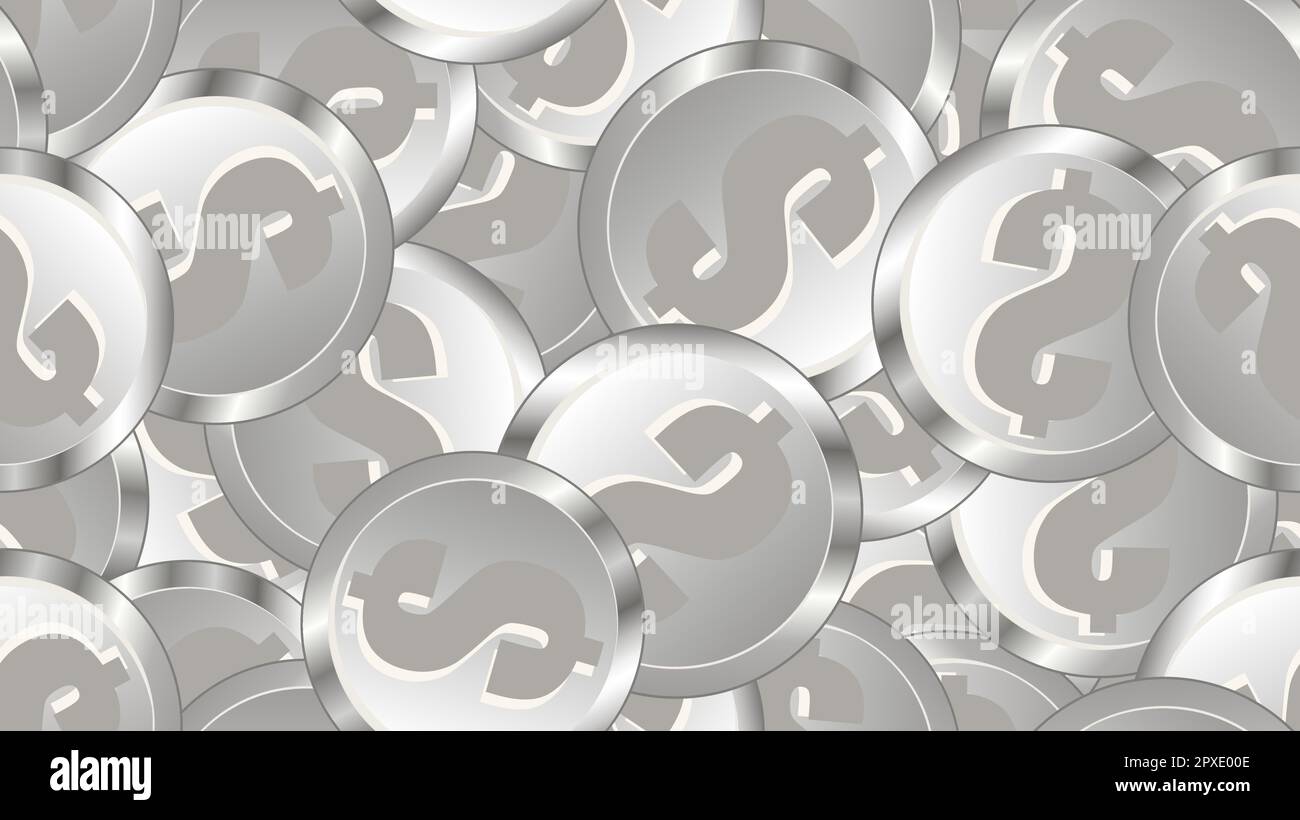Texture seamless pattern of metal iron silver gray coins money round ...