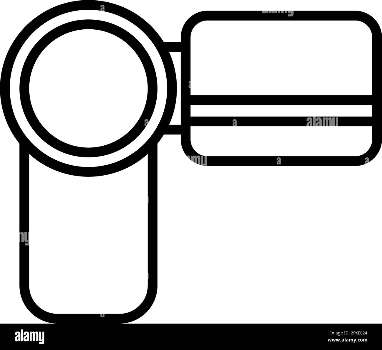 Vector illustration of a linear black and white flat icon of a digital ...