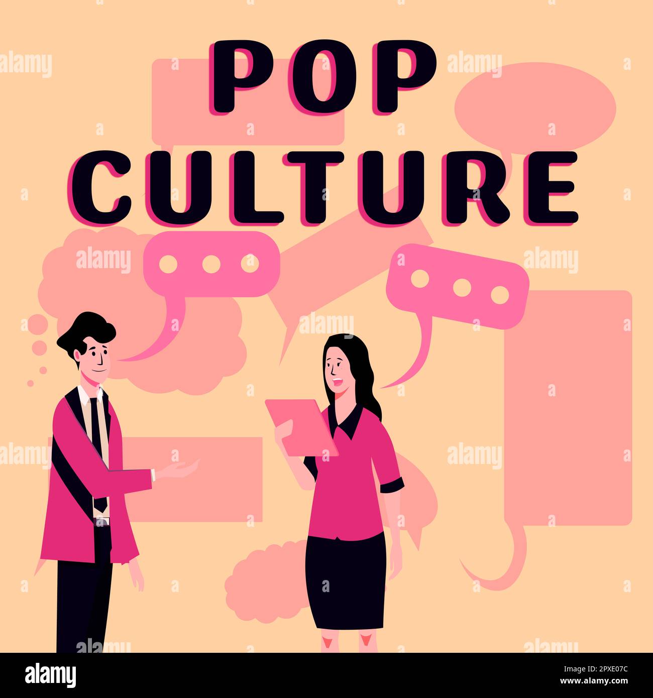 Writing displaying text Pop Culture, Business overview describes the ...