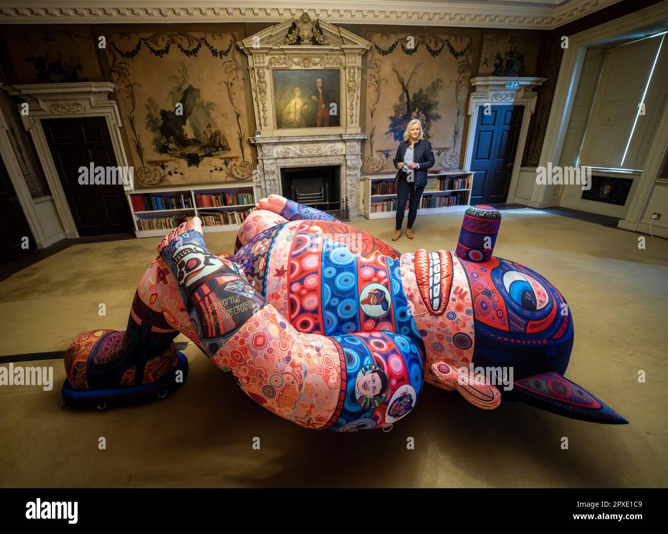 Jo Davison views a work that forms part of the Jason & His Argonauts ...