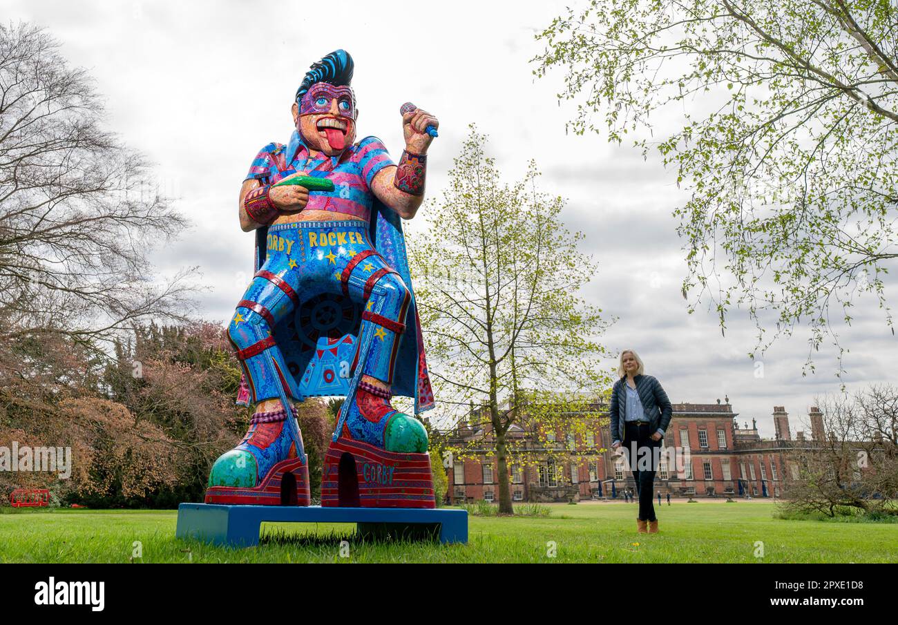 Jo Davison views a work that forms part of the Jason & His Argonauts ...