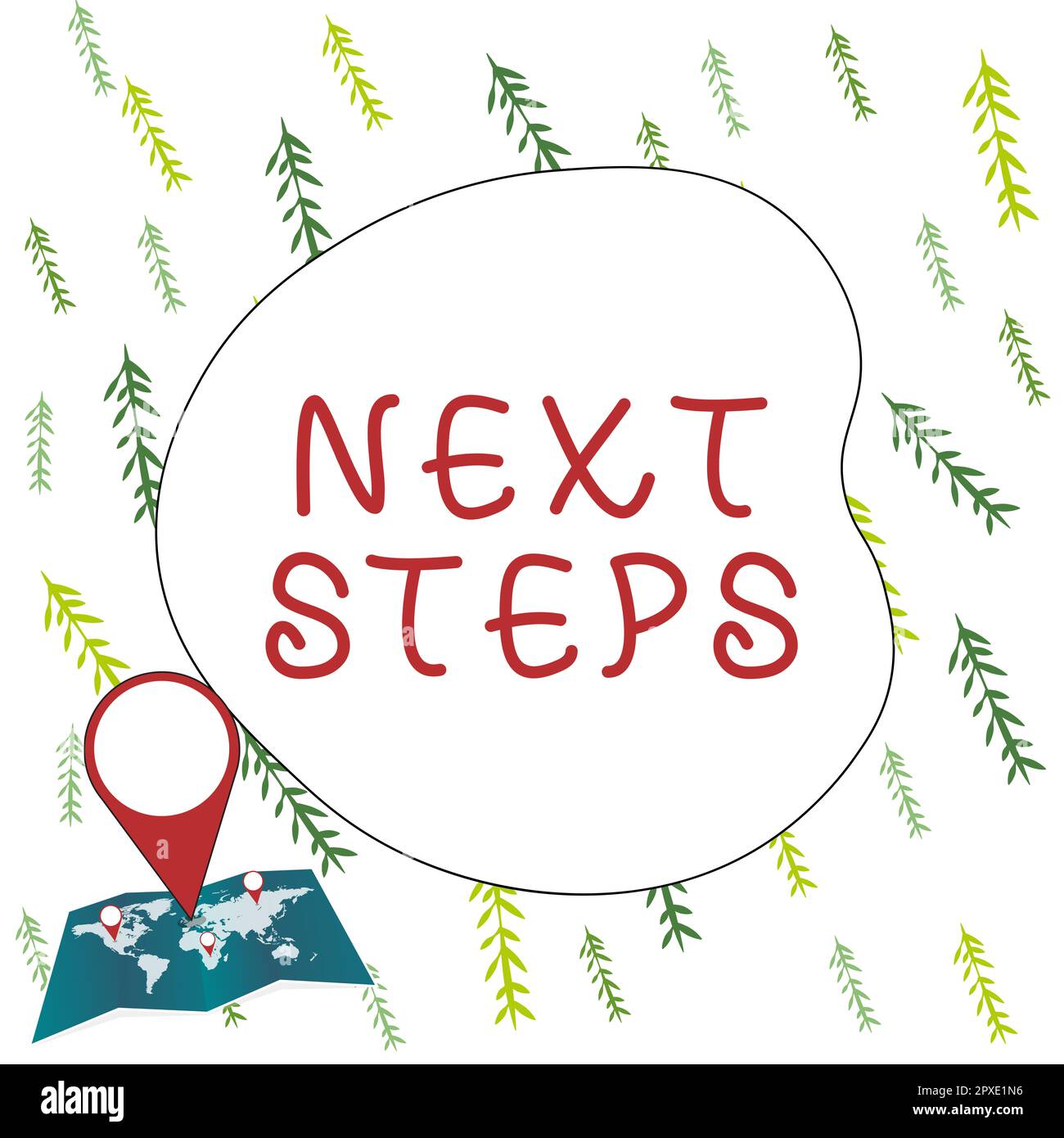Text caption presenting Next Steps, Concept meaning numper of process ... Text caption presenting Next Steps, Concept meaning numper of process ...