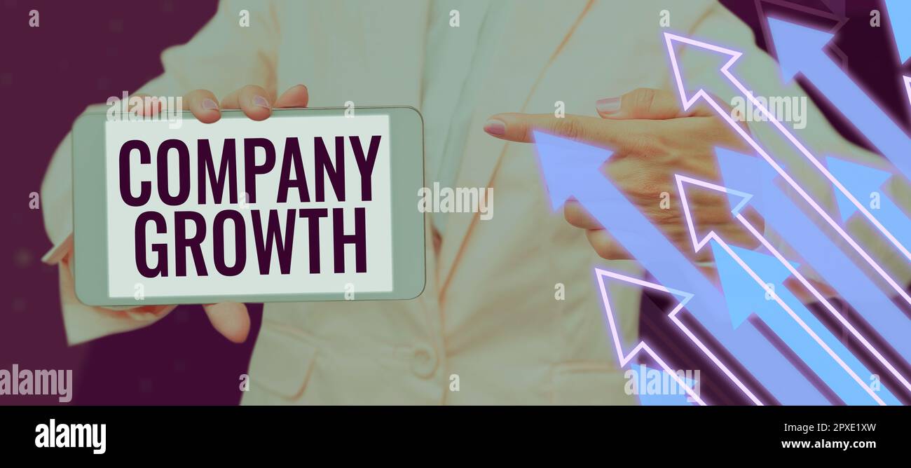 Text sign showing Company Growth, Business showcase a long-term stage ...