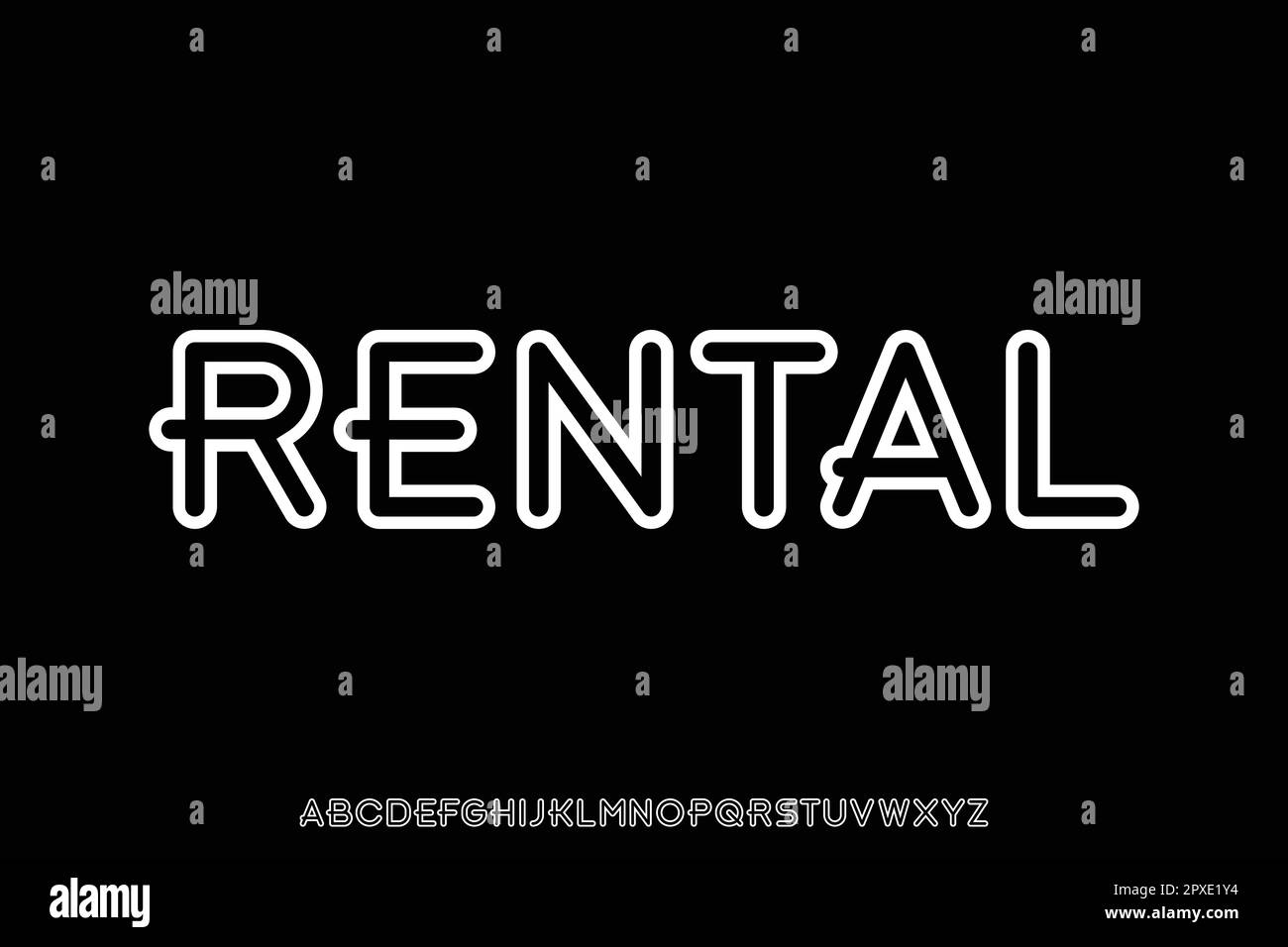 Retro outline display font vector Stock Vector Image & Art - Alamy