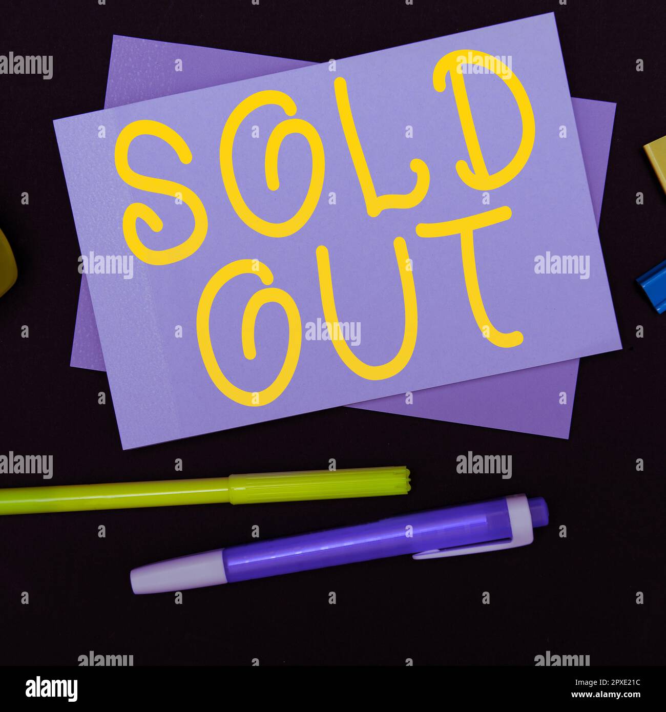 Hand writing sign Sold Out, Concept meaning Not available anymore ...