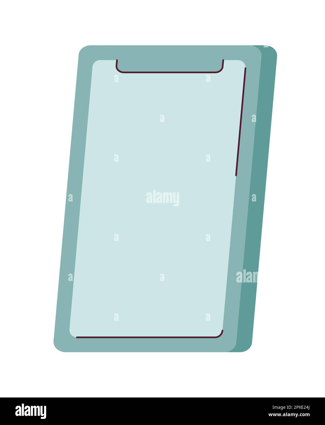 Smartphone tilted with empty screen semi flat colour vector object ...