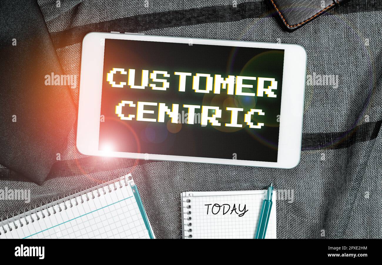 Conceptual caption Customer Centric, Business concept process of ...