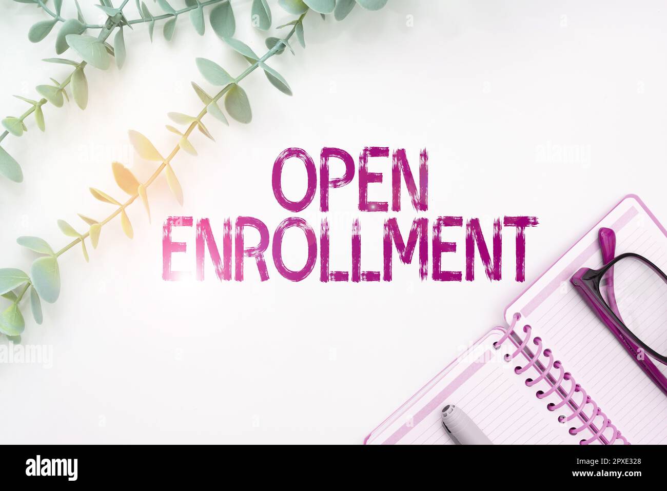 Hand writing sign Open Enrollment, Internet Concept The yearly period ...