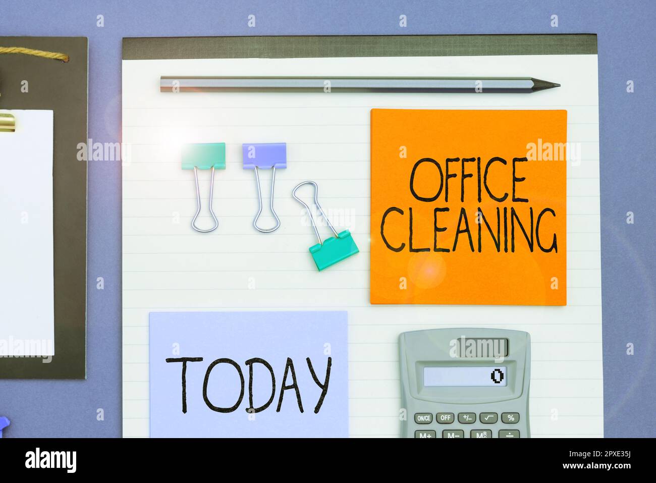Sign displaying Office Cleaning, Business overview the action or ...