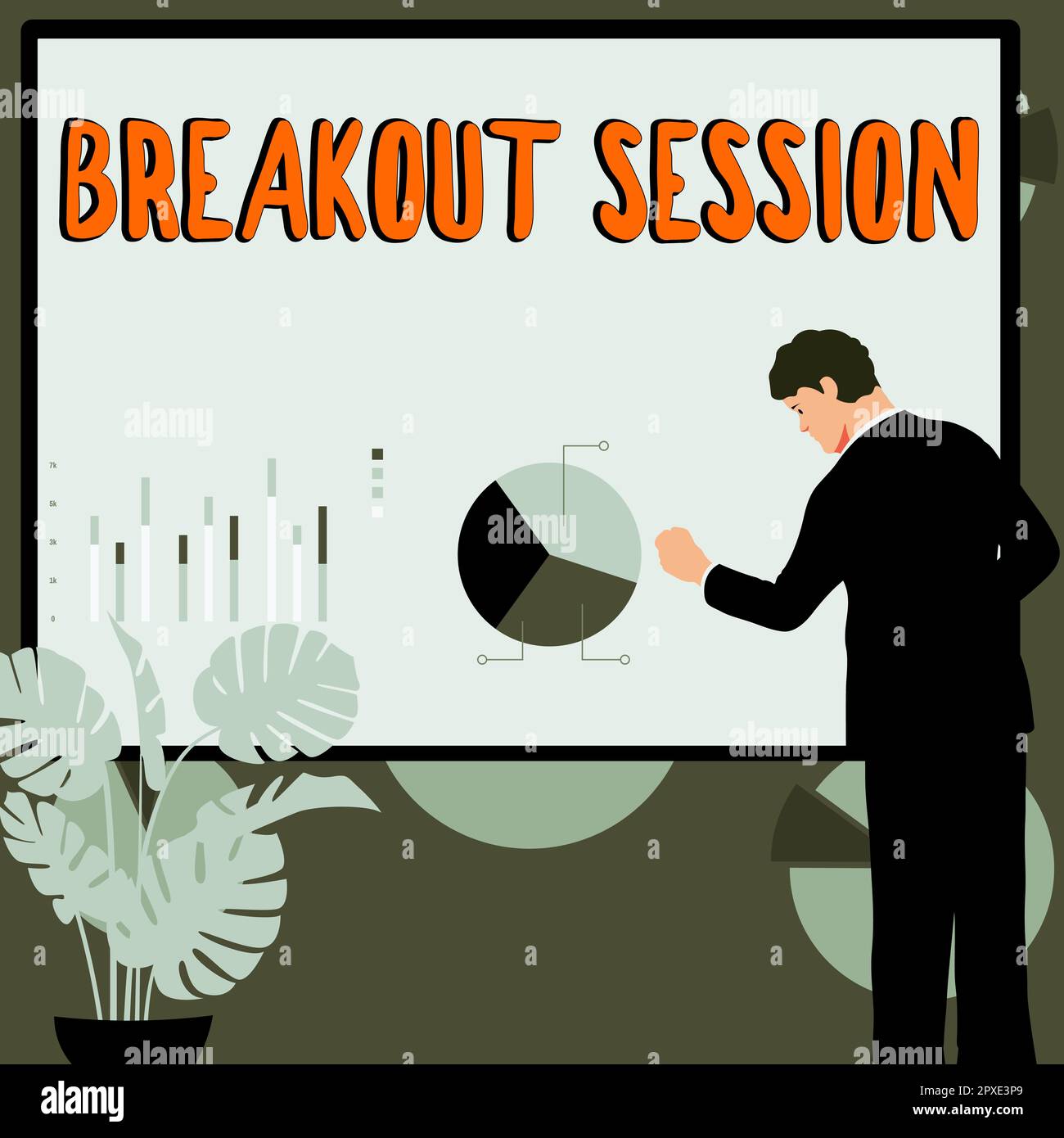 Text caption presenting Breakout Session, Word Written on workshop ...