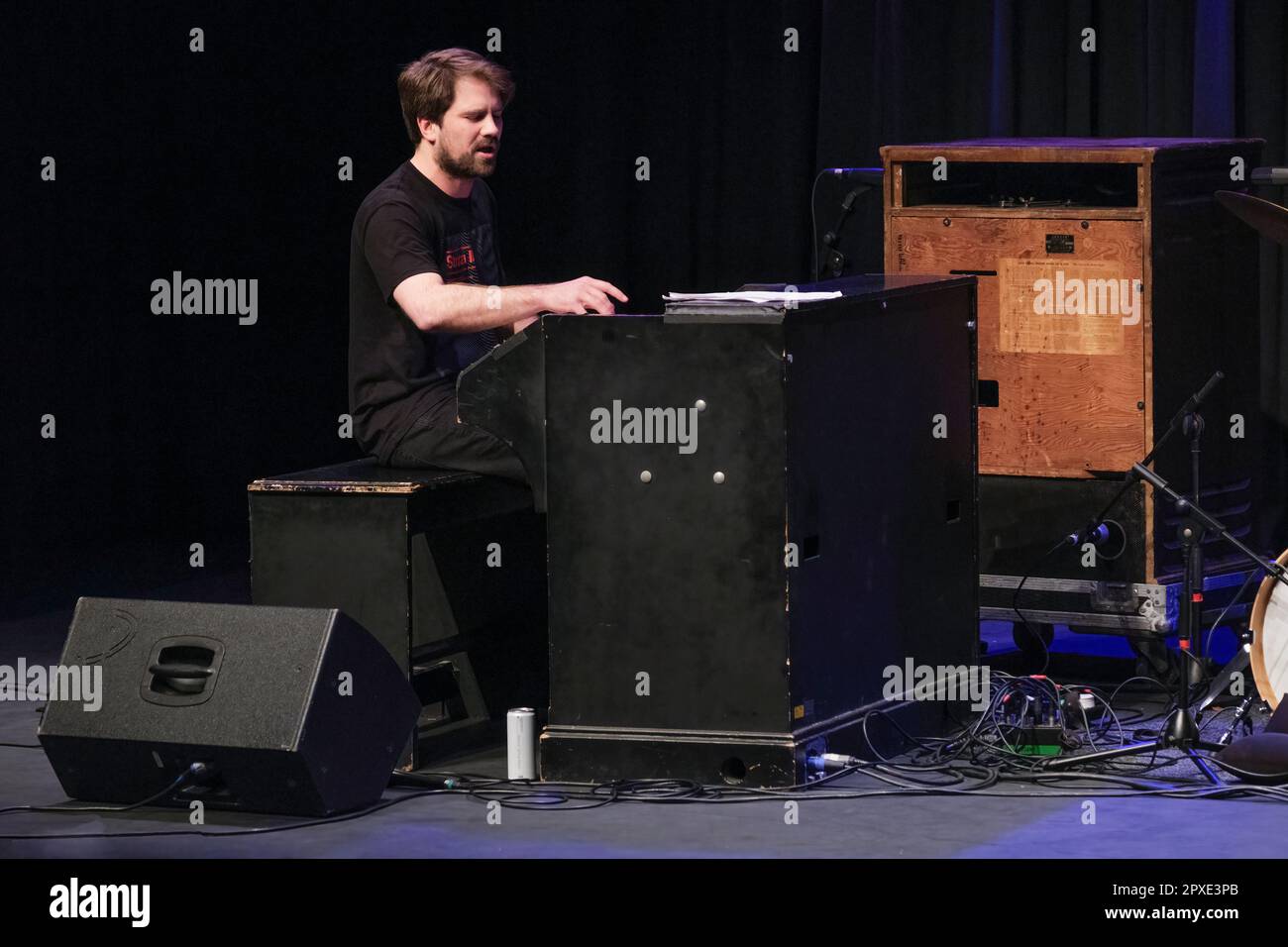 Kit Downes of Deadeye performing at the Cheltenham Jazz Festival, April ...