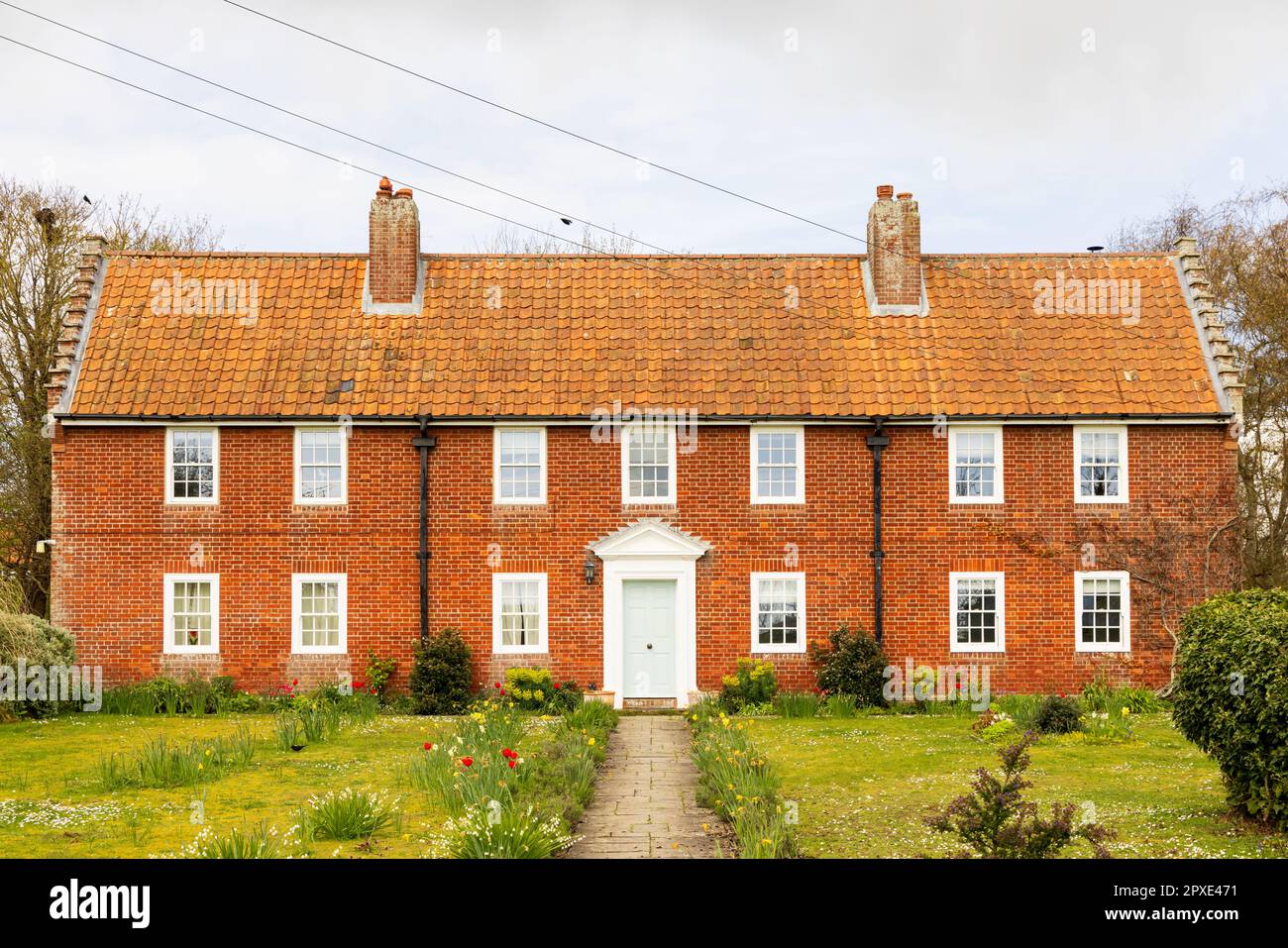 Walberswick, Suffolk, UK. April 23rd 2023. Garden path leading to Marsh ...