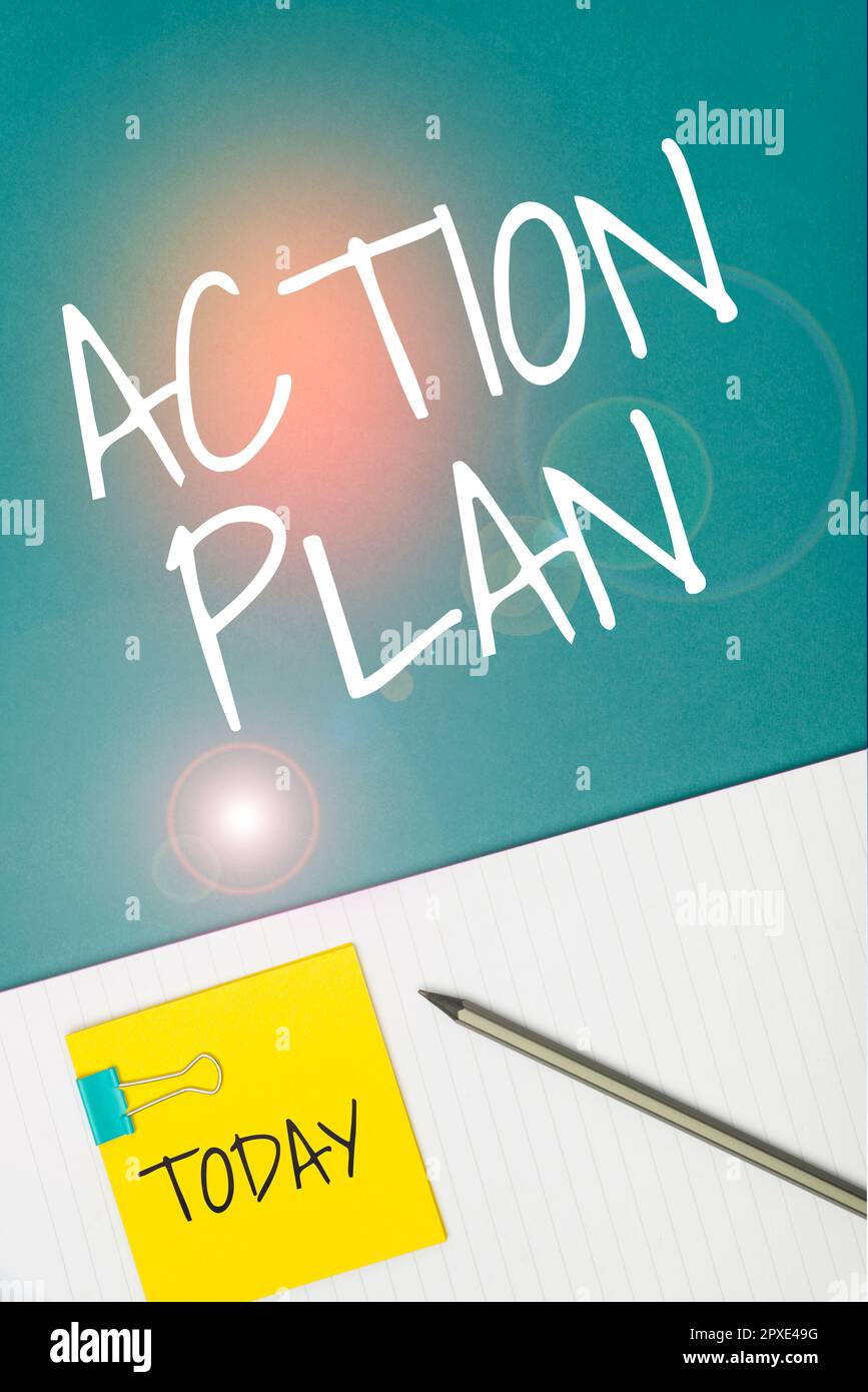 Conceptual display Action Plan, Business idea list of things or ...