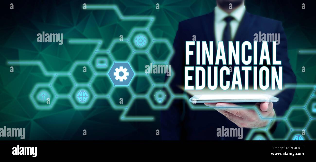 Sign displaying Financial Education, Business showcase Understanding ...