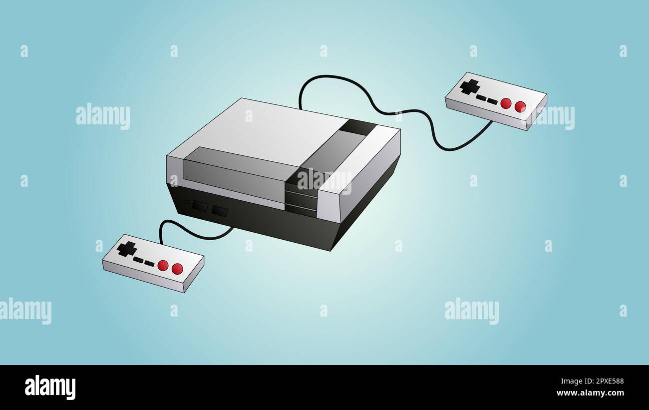 Old beautiful retro hipster video game console from the 70s, 80s, 90s ...
