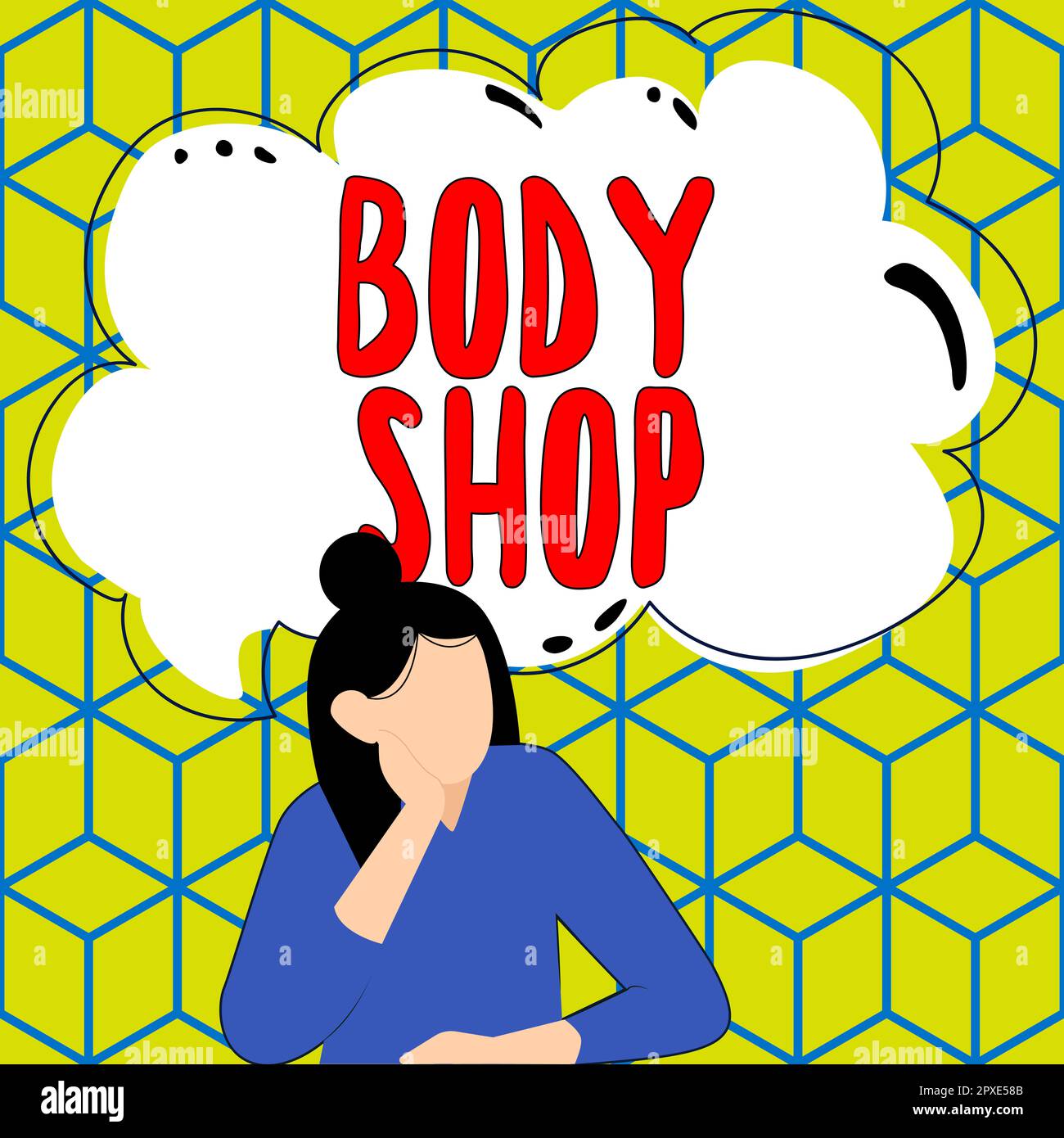 Inspiration showing sign Body Shop, Concept meaning a shop where ...