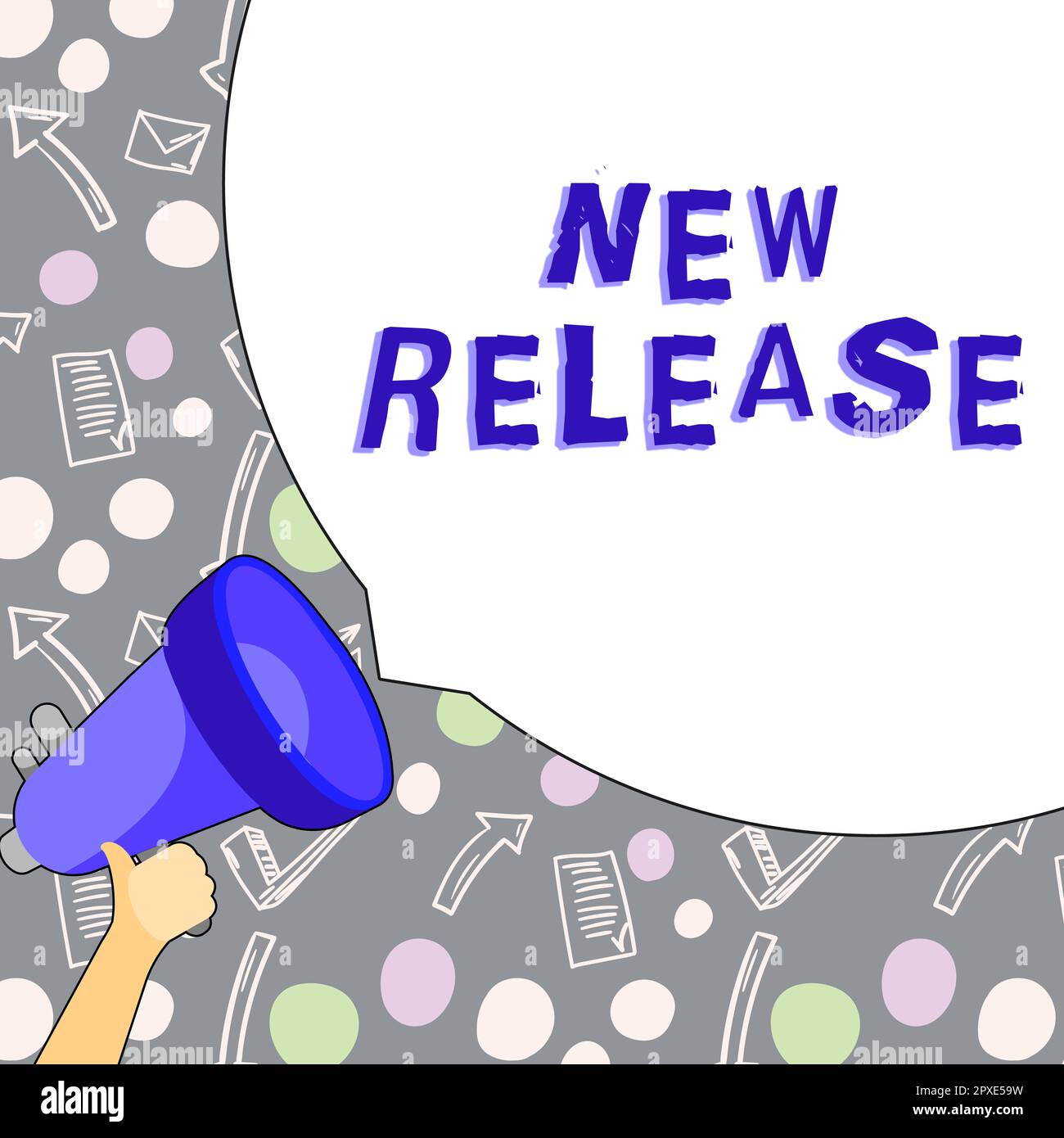 Conceptual caption New Release, Word Written on announcing something ...