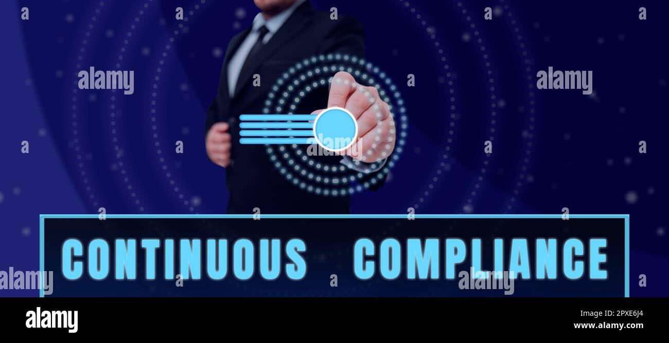 Conceptual display Continuous Compliance, Business showcase Internal ...