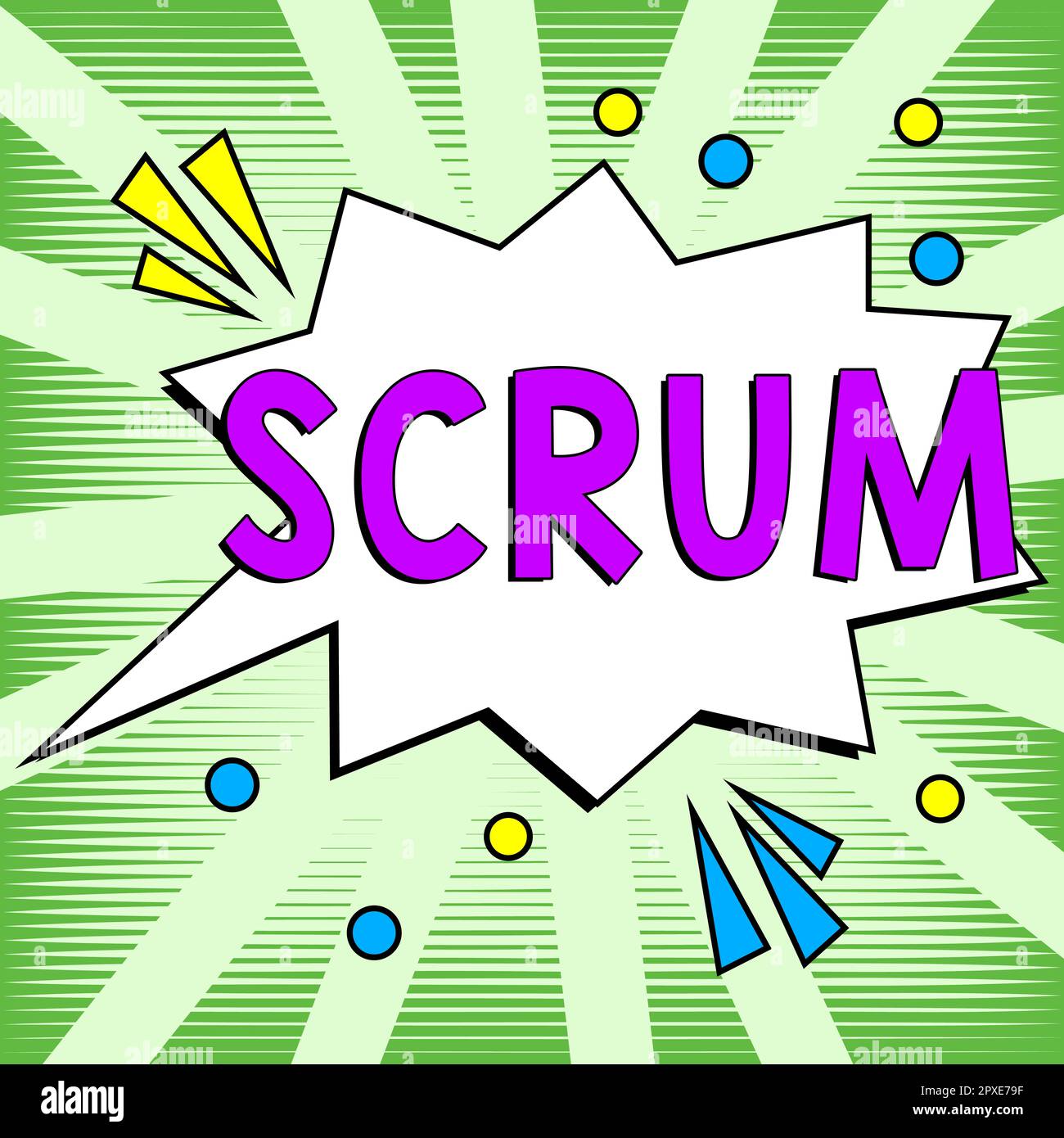 Text sign showing Scrum, Word Written on handwriting as distinct from ...