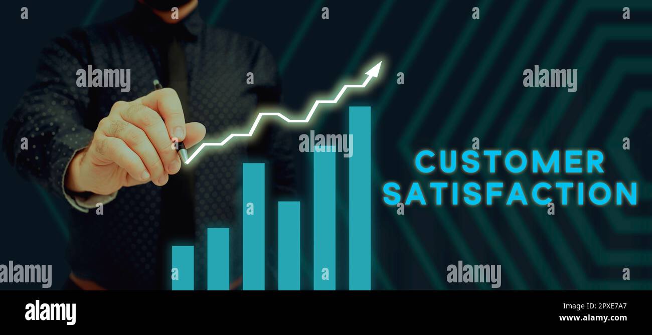 Sign displaying Customer Satisfaction, Business idea Exceed Consumer ...