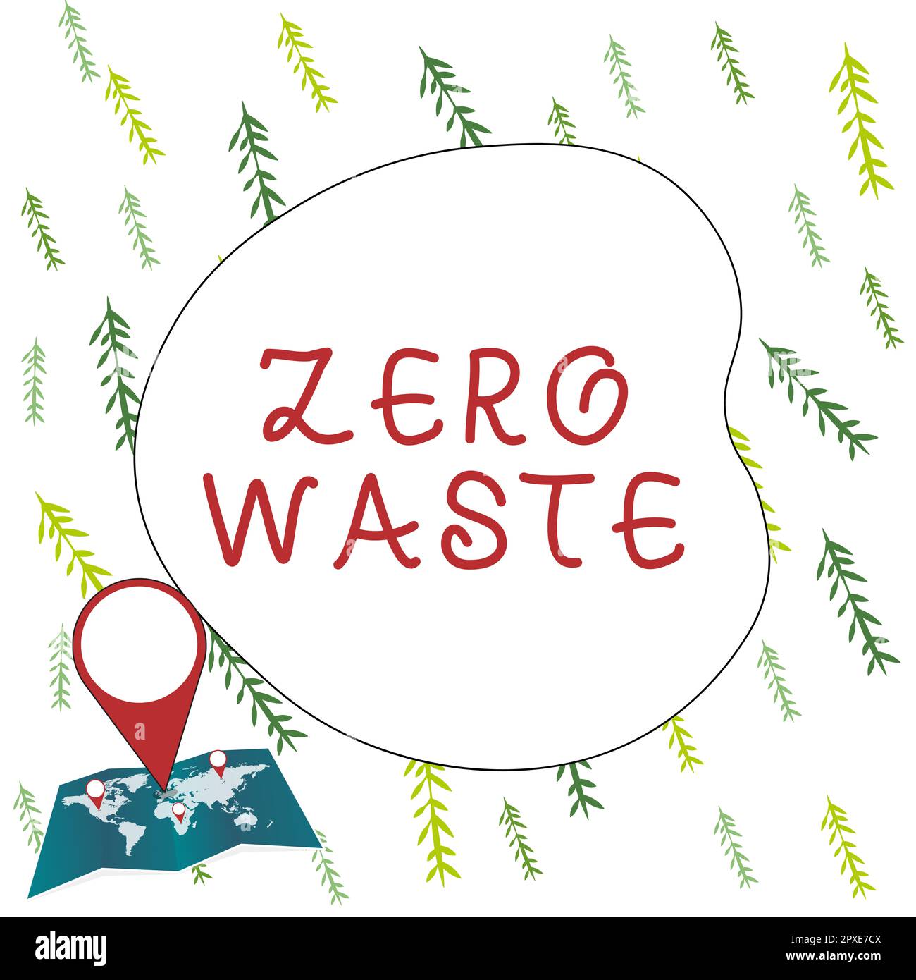 Text sign showing Zero Waste, Business overview industrial responsibility includes composting ...