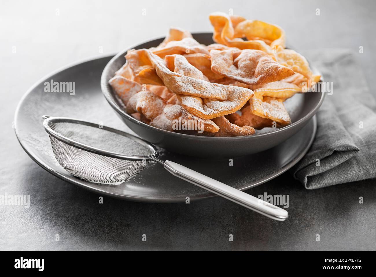 Traditional sweet crisp pastry - faworki or angel wings, deep-fried and ...