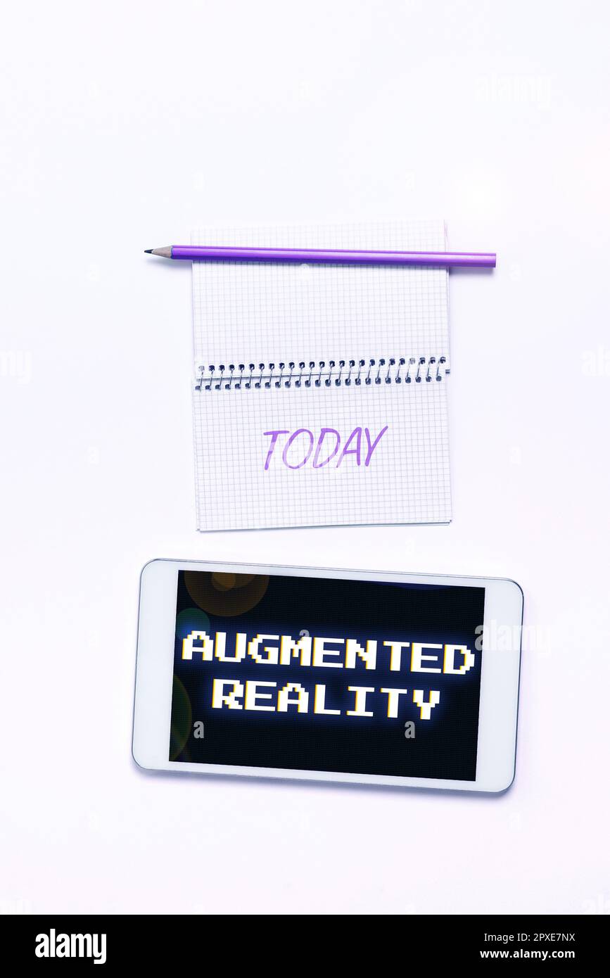 Conceptual display Augmented Reality, Word for technology that imposes ...