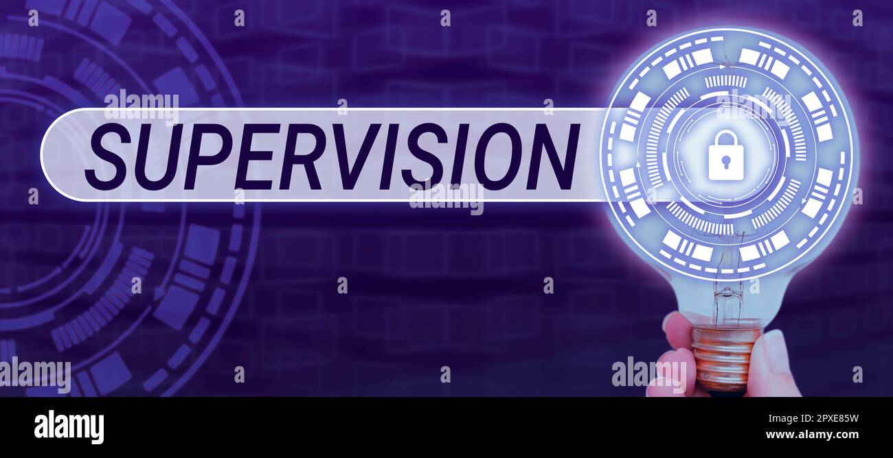 Hand writing sign Supervision, Business concept monitoring and ...