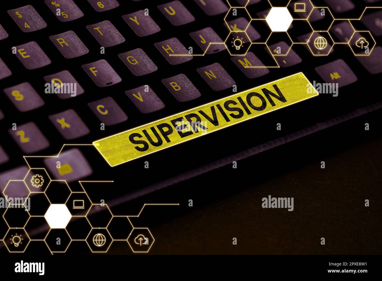 Text caption presenting Supervision, Word Written on monitoring and ...