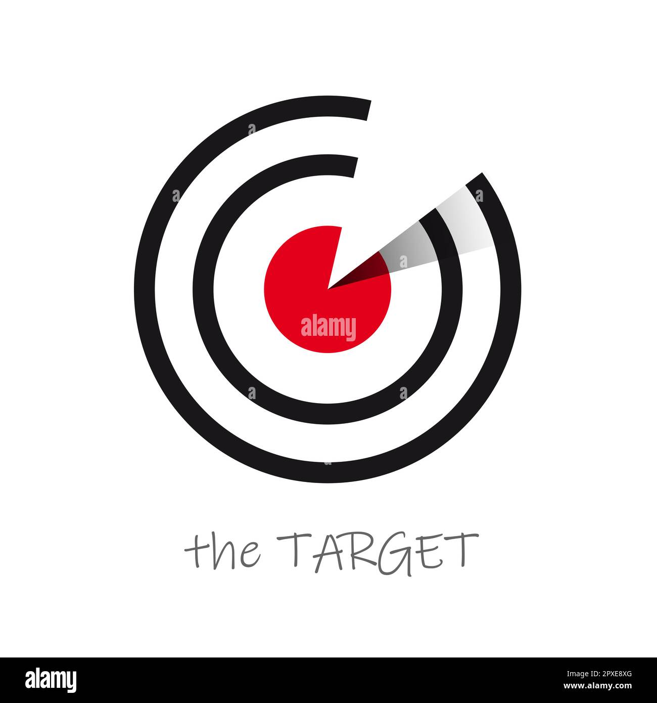 Red and black target with white arrow. Vector template, logo design ...