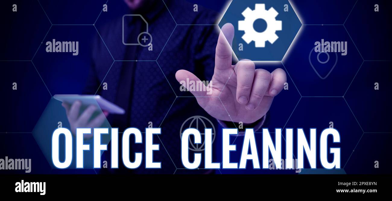 Handwriting text Office Cleaning, Business showcase the action or ...
