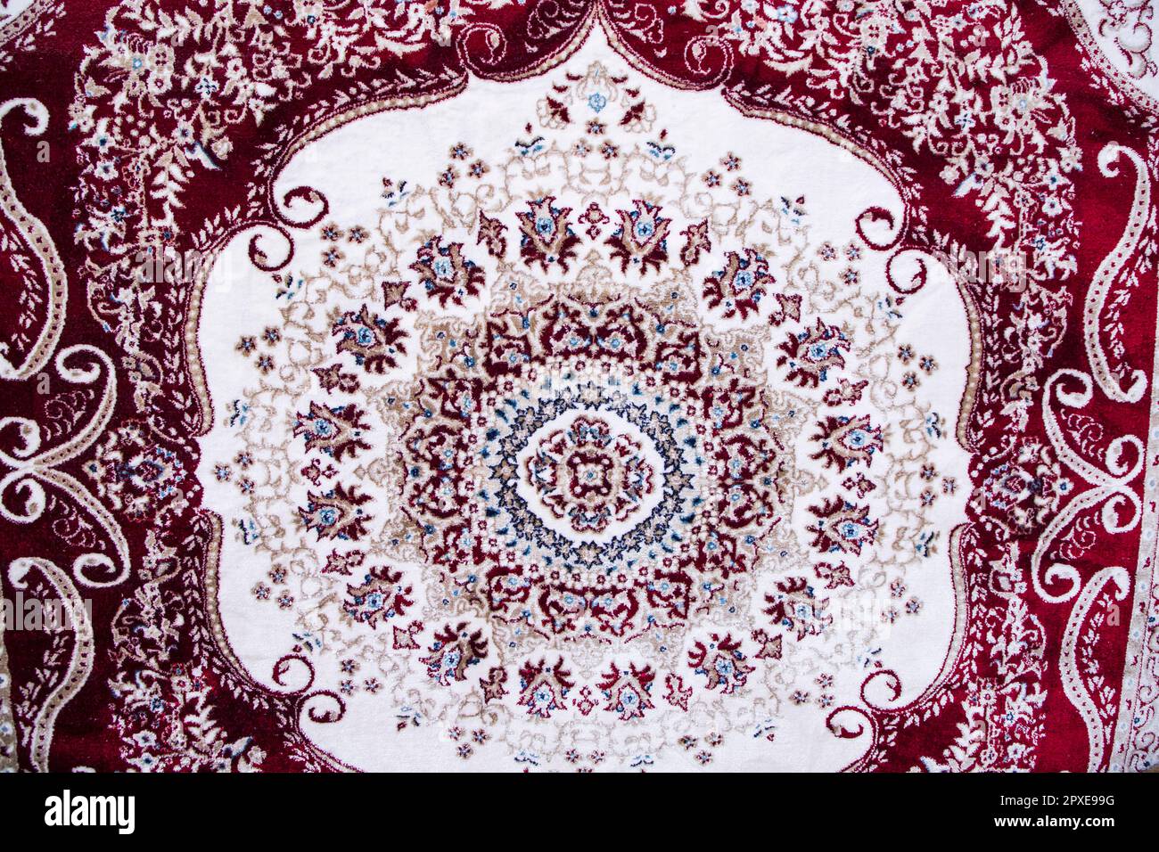Detail of a traditional Turkish carpet in Istanbul, texture background ...